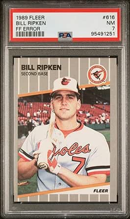 Amazon.com: Graded 1989 Fleer Bill Ripken #616 FF Error Baseball Card ...