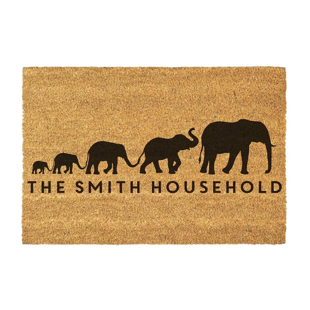 Personalised Elephant Family Door Mat - Unique Gift for Family & New ...