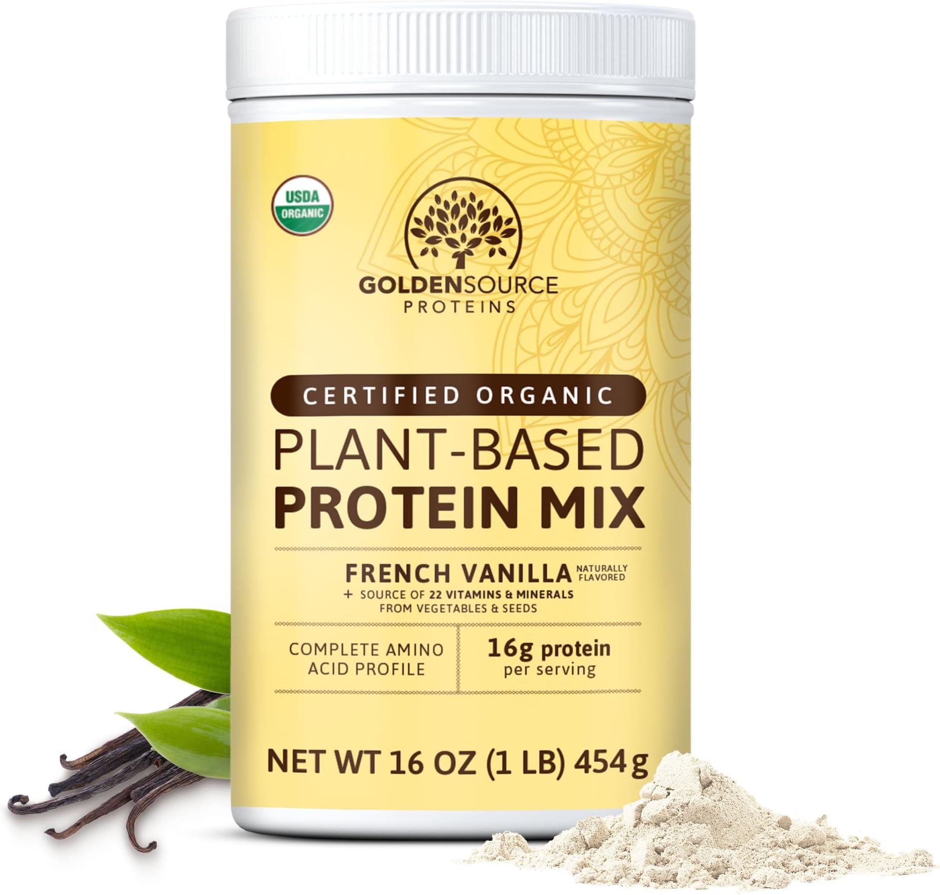 Amazon.com: GoldenSource Proteins, French Vanilla, Plant Based Protein ...