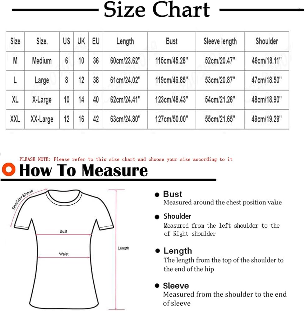 Womens Blouse Size Chart
