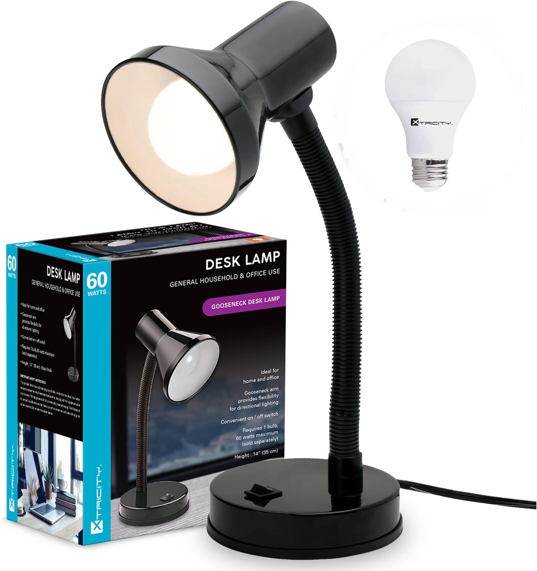 EJIAXIN Desk Lamp for Office Home, LED Reading Light, Small Adjustable ...