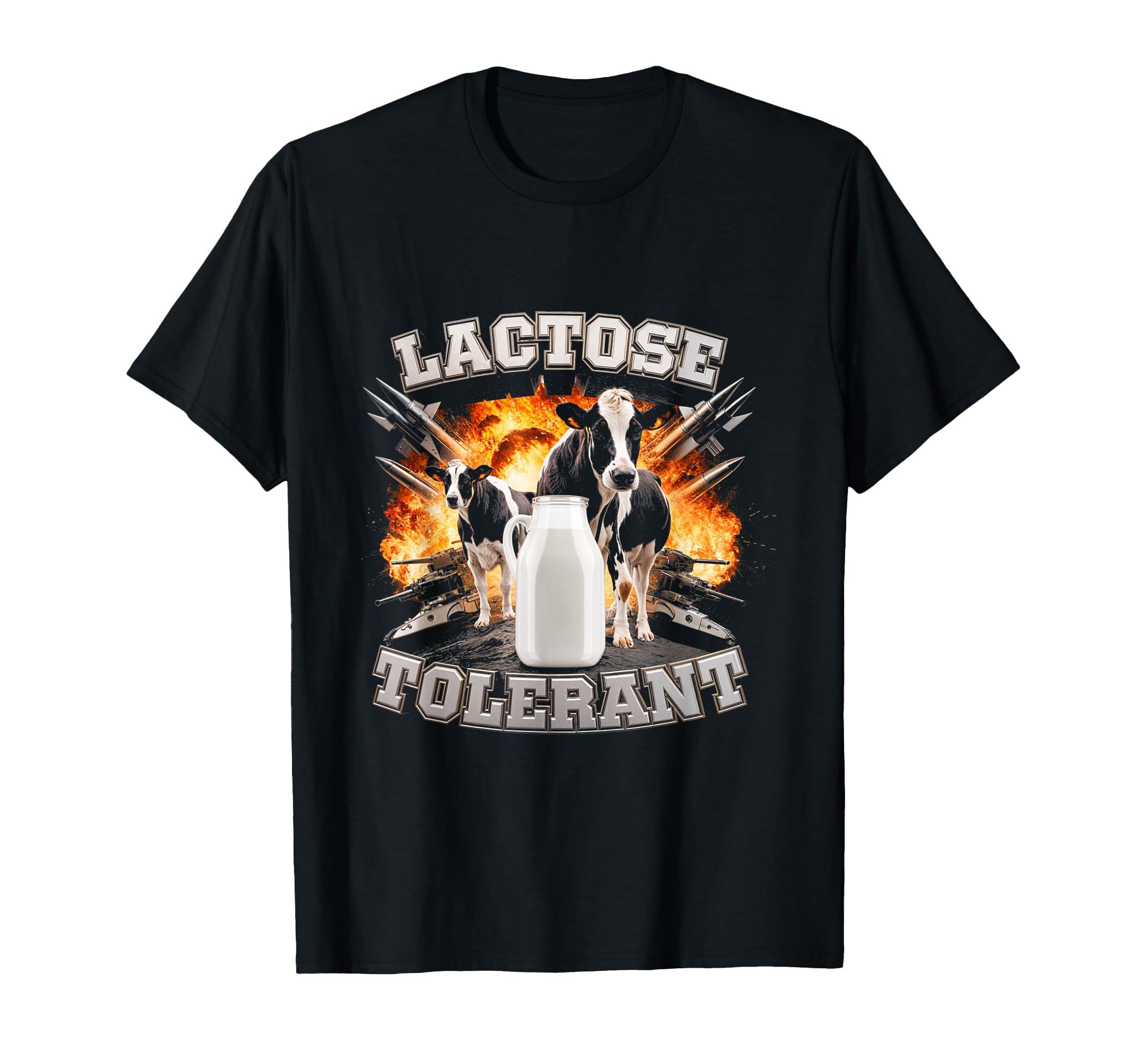 Amazon.com: Lactose Tolerant Cows Milk Dairy Humor Milk Lovers T-Shirt ...
