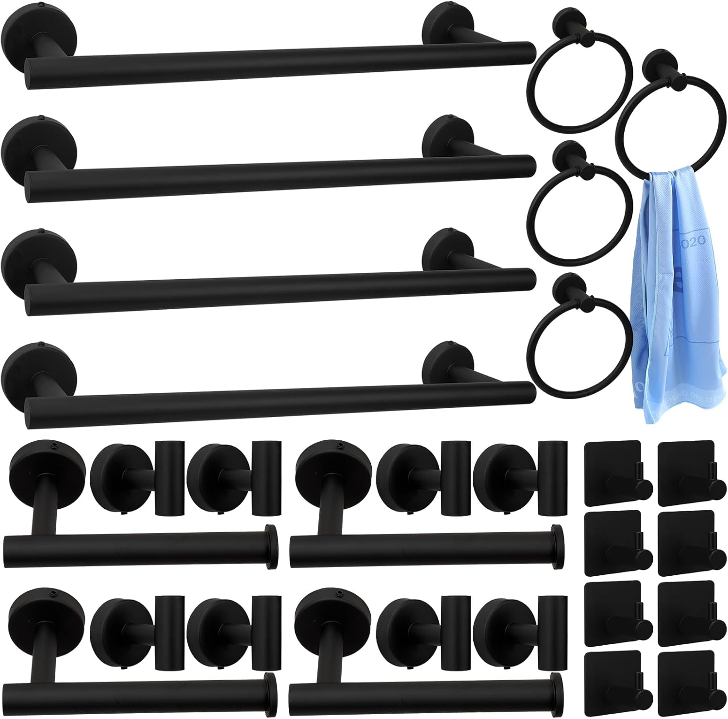 Blulu 28 Pcs Bathroom Hardware Set Stainless Steel Bathroom Accessories ...