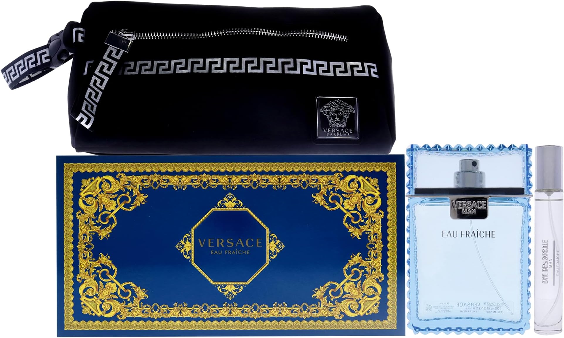 Amazon.com: Versace Eau Fraiche for Men 3 Piece Set (3.4 Oz Eau De ...