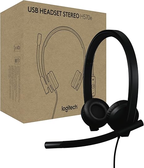 Amazon.com: Logitech H570e USB Headset with Microphone for PC and Mac ...