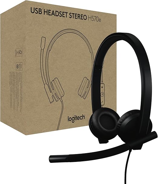 Amazon.com: Logitech H570e USB Headset with Microphone for PC and Mac ...