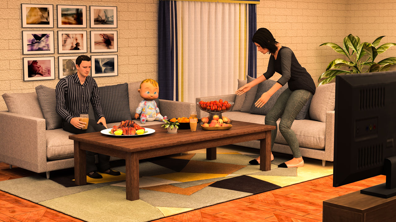 Virtual Mother Simulator 3D: Happy Family Pregnant Mom Baby Daycare ...