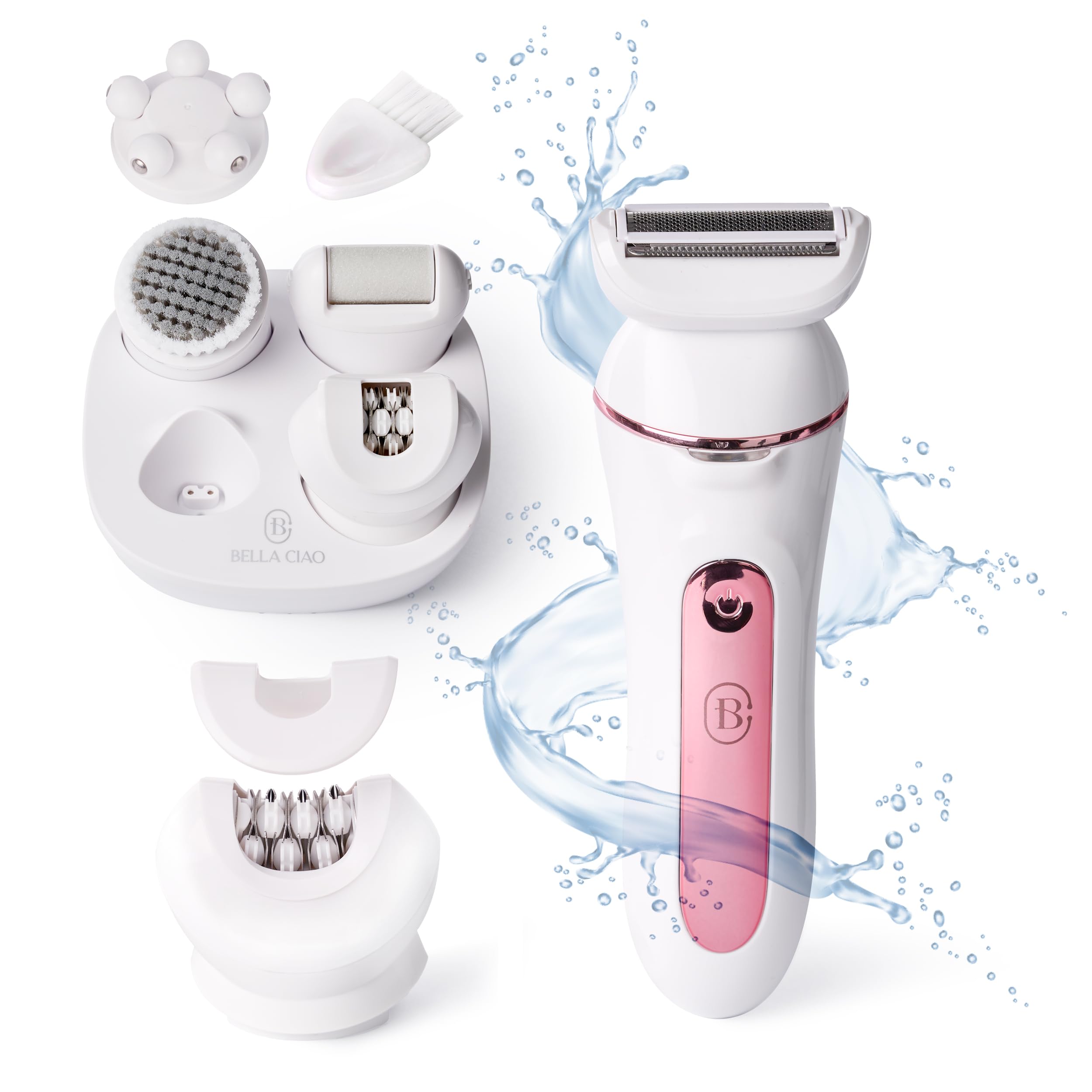 Amazon.com : Bella Ciao 10-PC Rechargeable Wet Dry Epilator Kit for ...