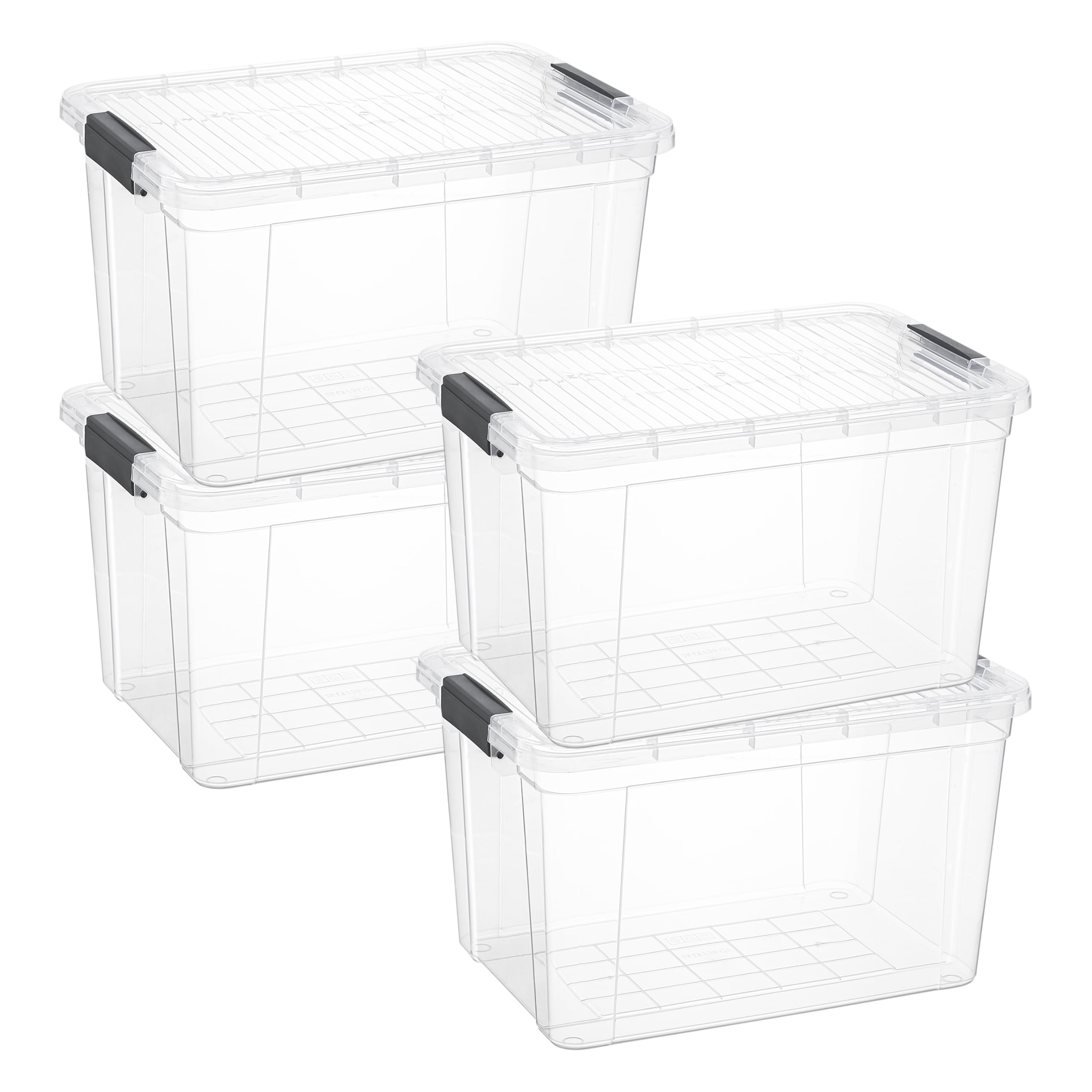 Amazon.com - Superio Clear Storage Boxes with Lids, 26.5 Quart Plastic ...
