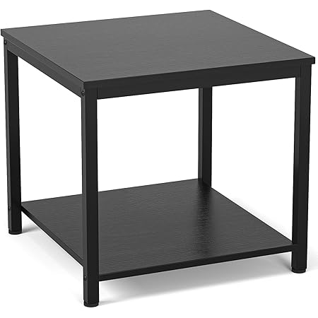 Amazon.com: KirKical 20 Inch 2 Tiers Square End Table with Metal Frame ...