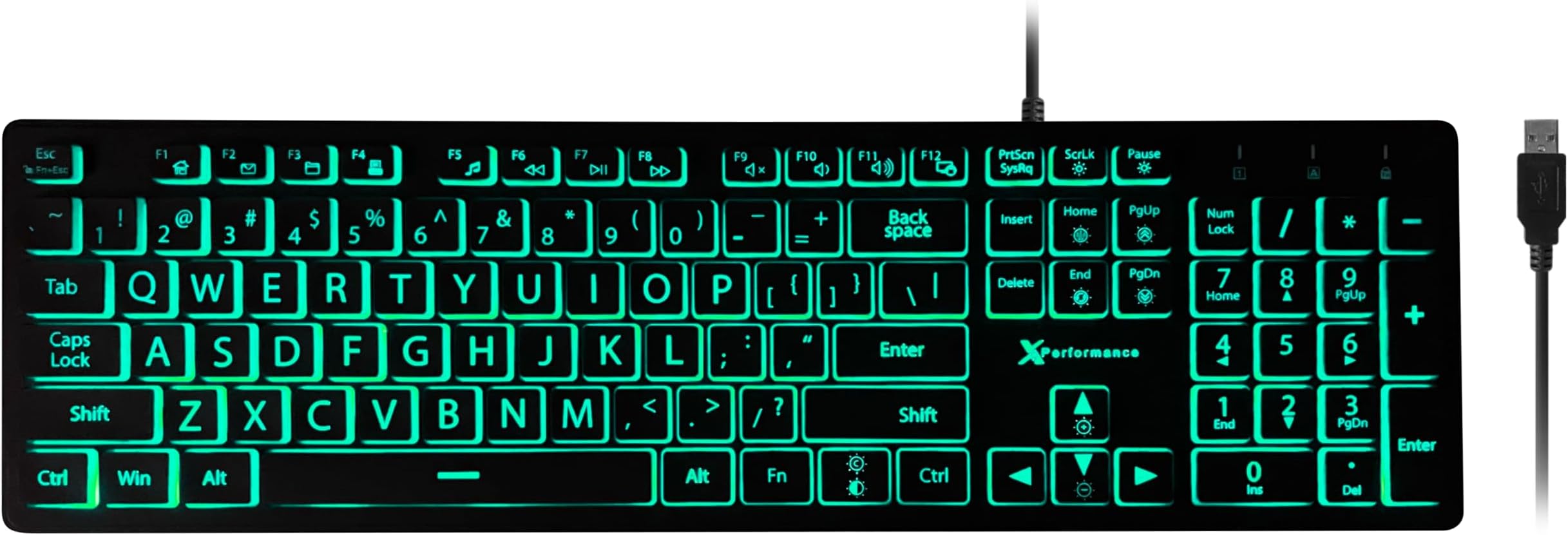 Amazon.com: Azio Large Print Keyboard - USB Computer Keyboard with 3 ...