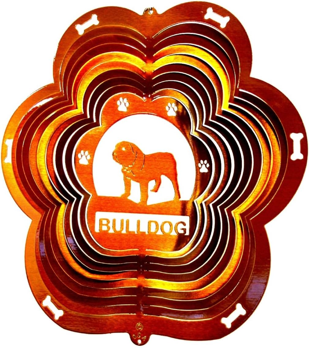 Amazon.com: Stainless Steel Wind Spinner, 12" Animal Dog Breed, Bulldog ...