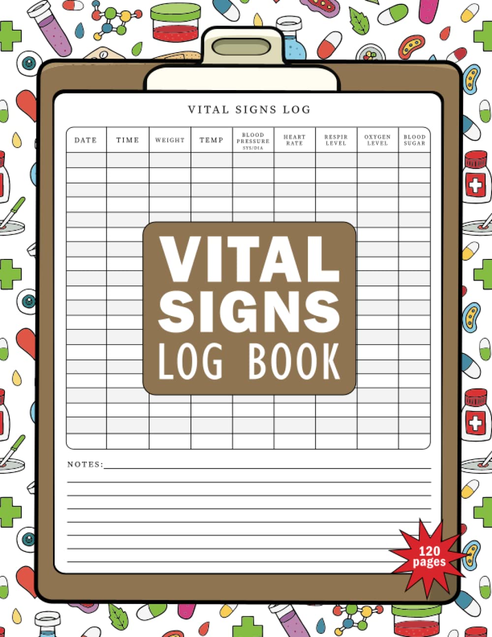 Vital Signs Daily Log Book: Track and Monitor Your Health: Stay ...