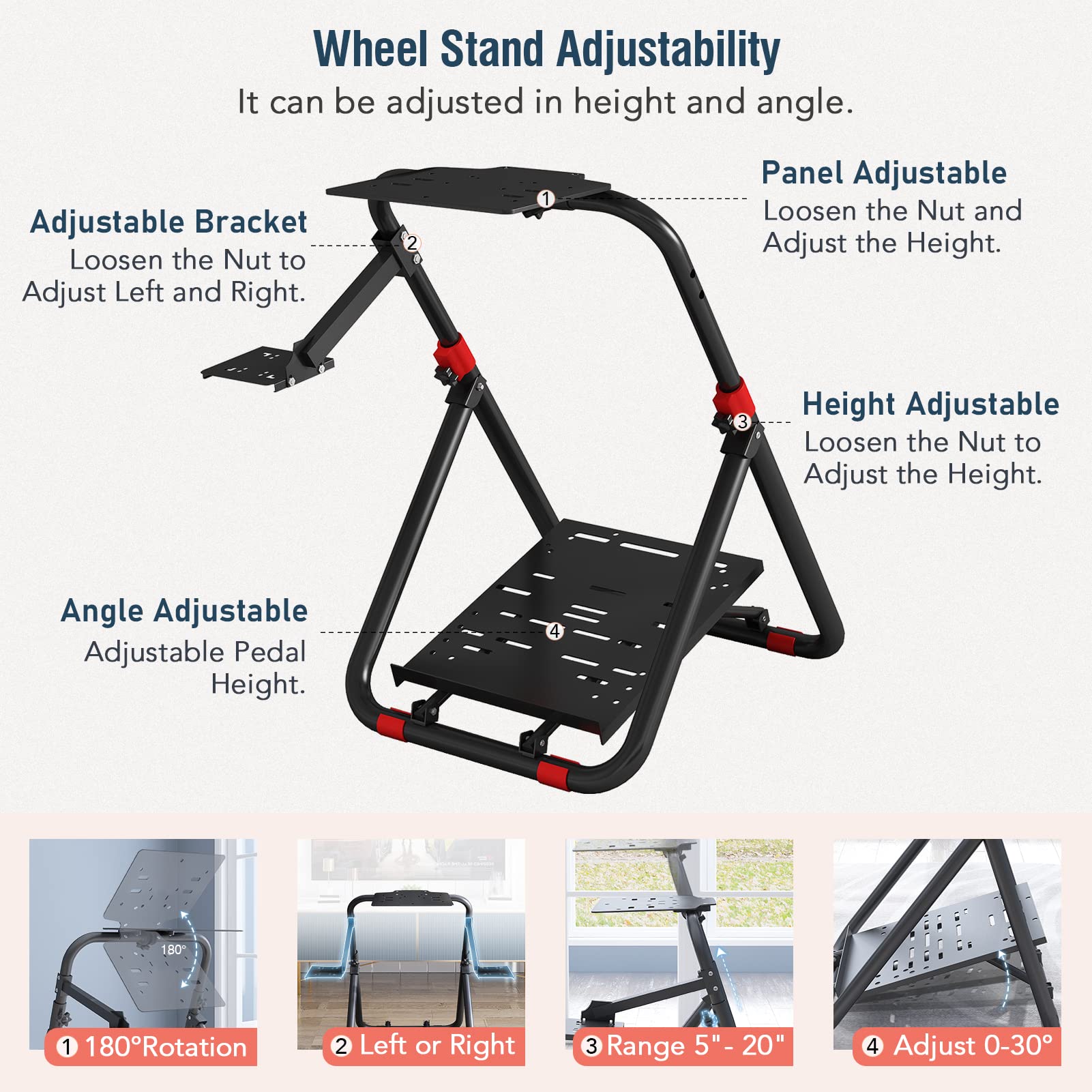 Buy DIWANGUS Steering Wheel Stand, Foldable Racing Wheel Stand with ...