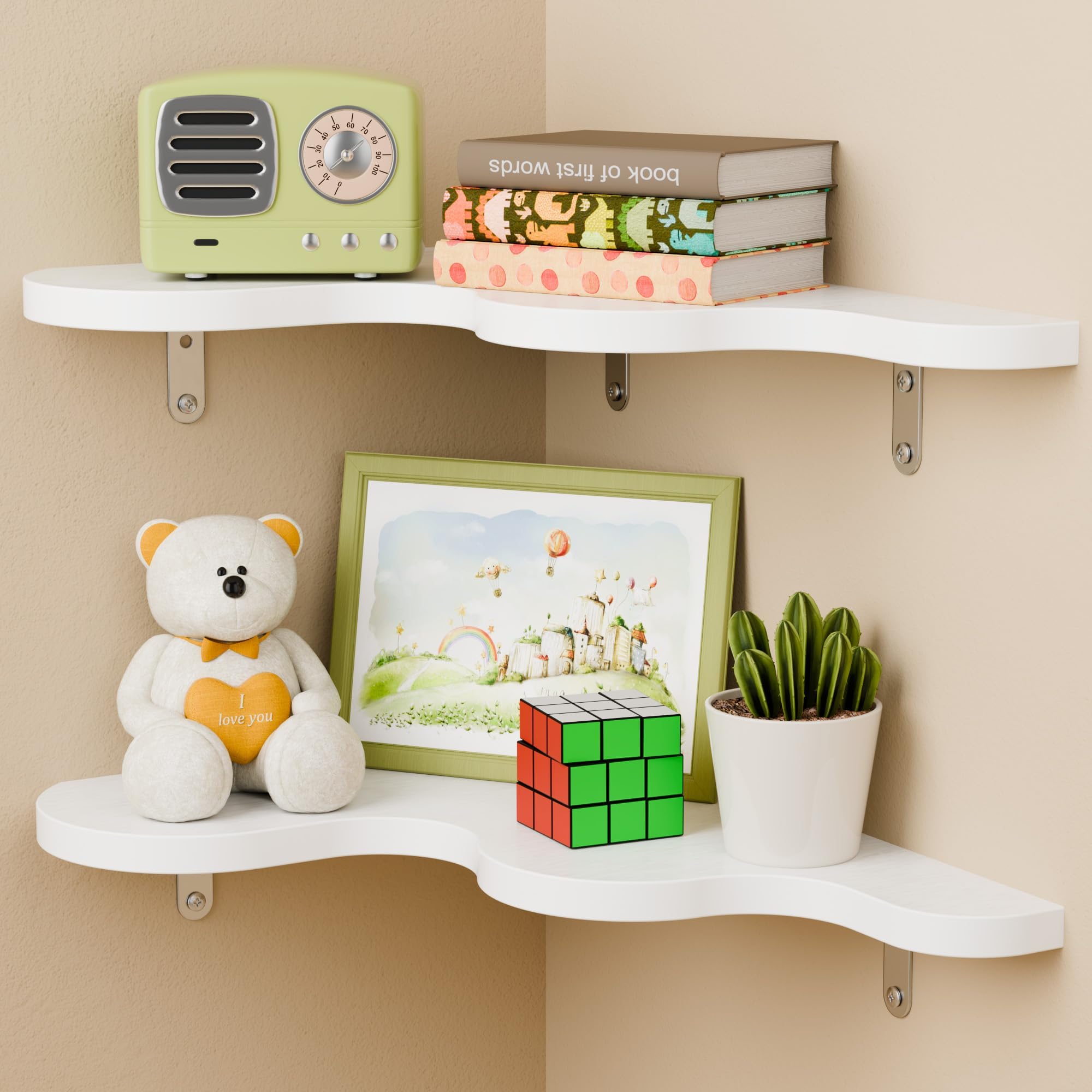 Amazon.com: Veluckin Small Floating Shelves Mini Cloud Shelves Hanging ...