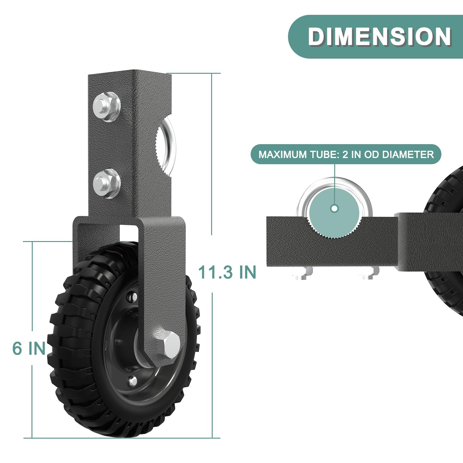 Snapklik.com : 6" Gate Wheel For Metal Swing Gates - 350 LB Capacity ...