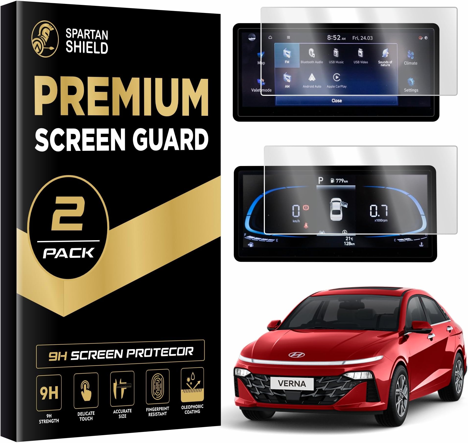 Spartan Shield TouchScreen Protector For HYUNDAI VERNA 2023 SX(O ...