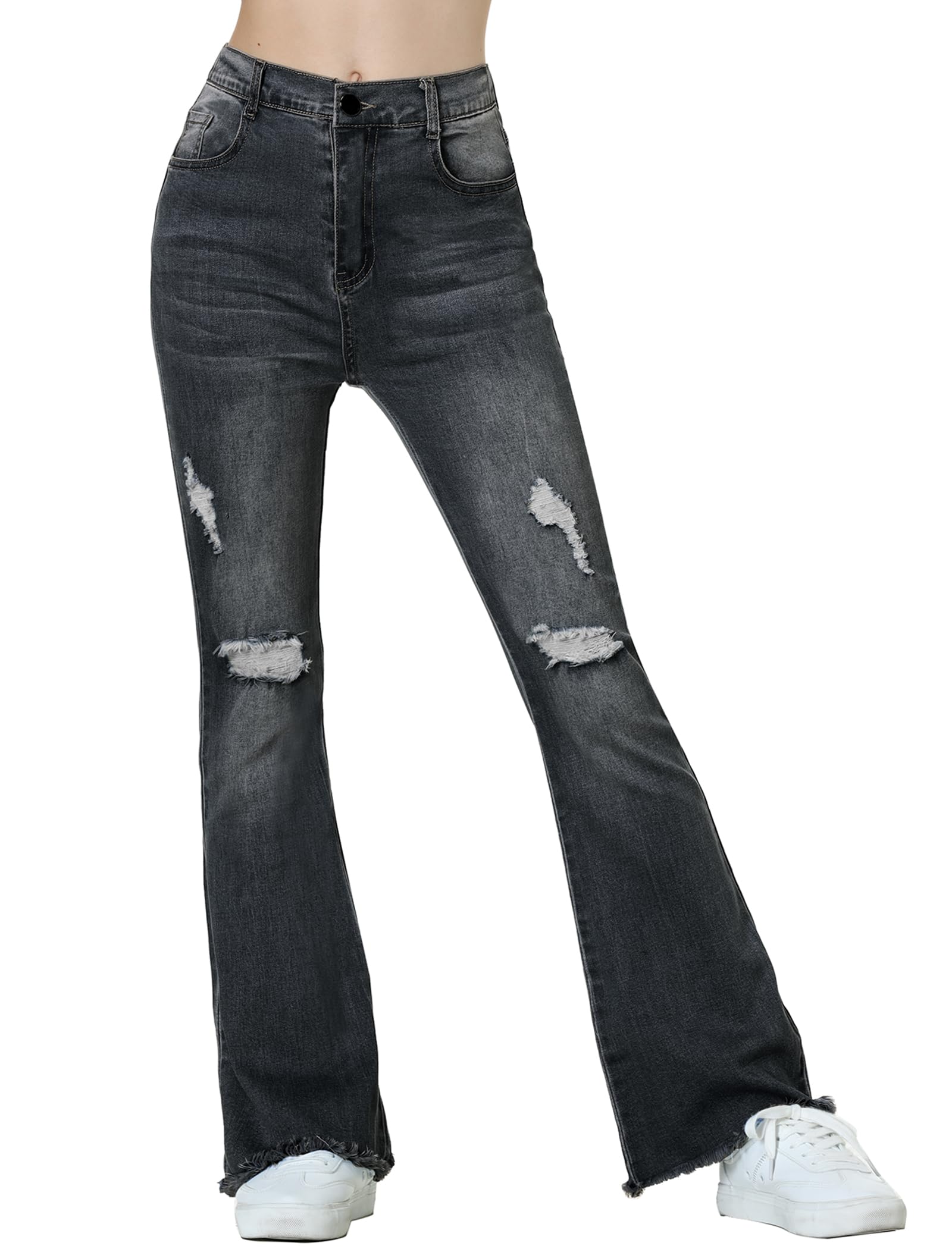 Snapklik.com : EXARUS Girls Jeans Pants Flare Bell Bottom Jean Ripped ...