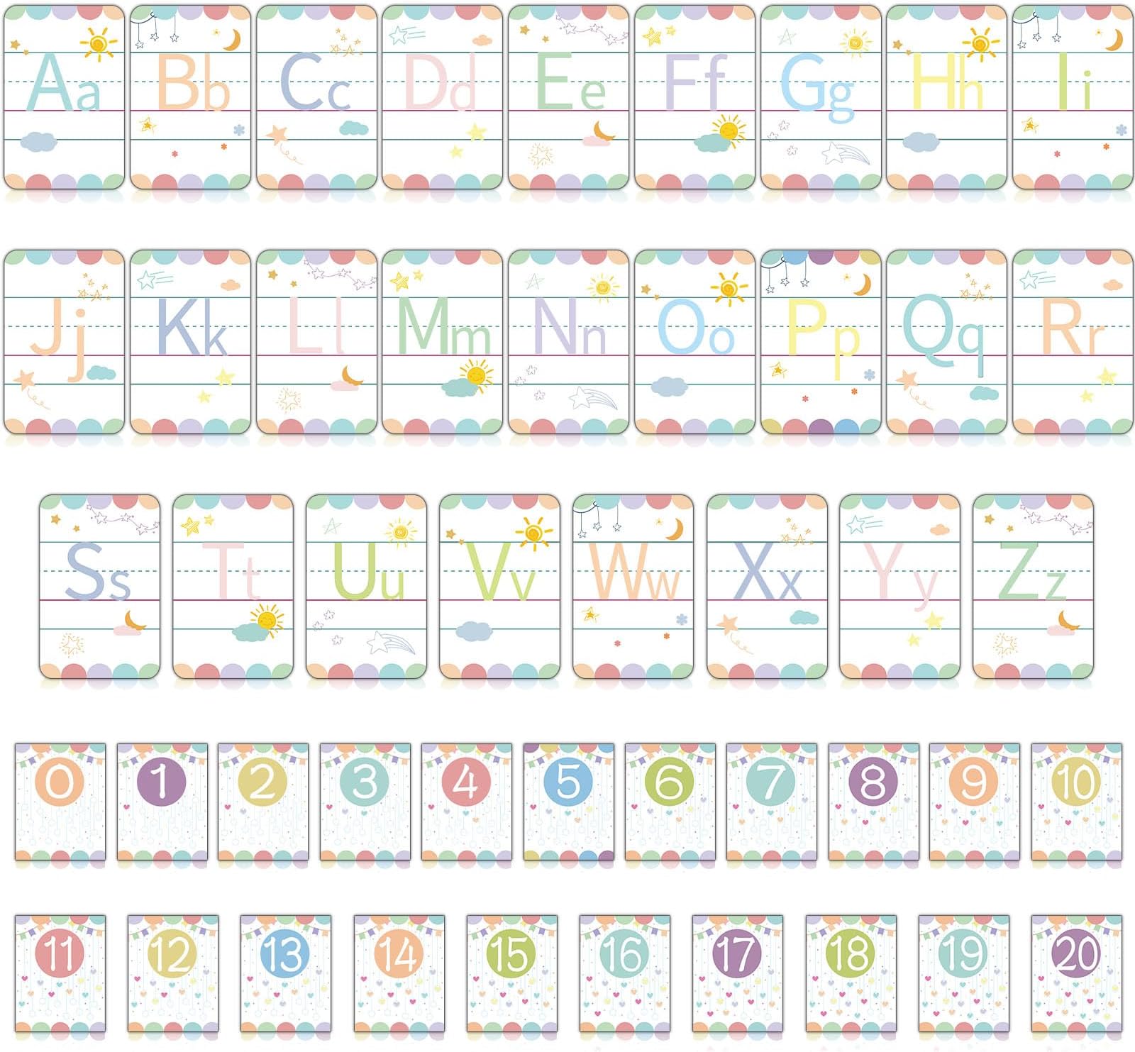 Amazon.com: Perkoop 47 Pcs Alphabet Bulletin Board Set Pastel Pop ...