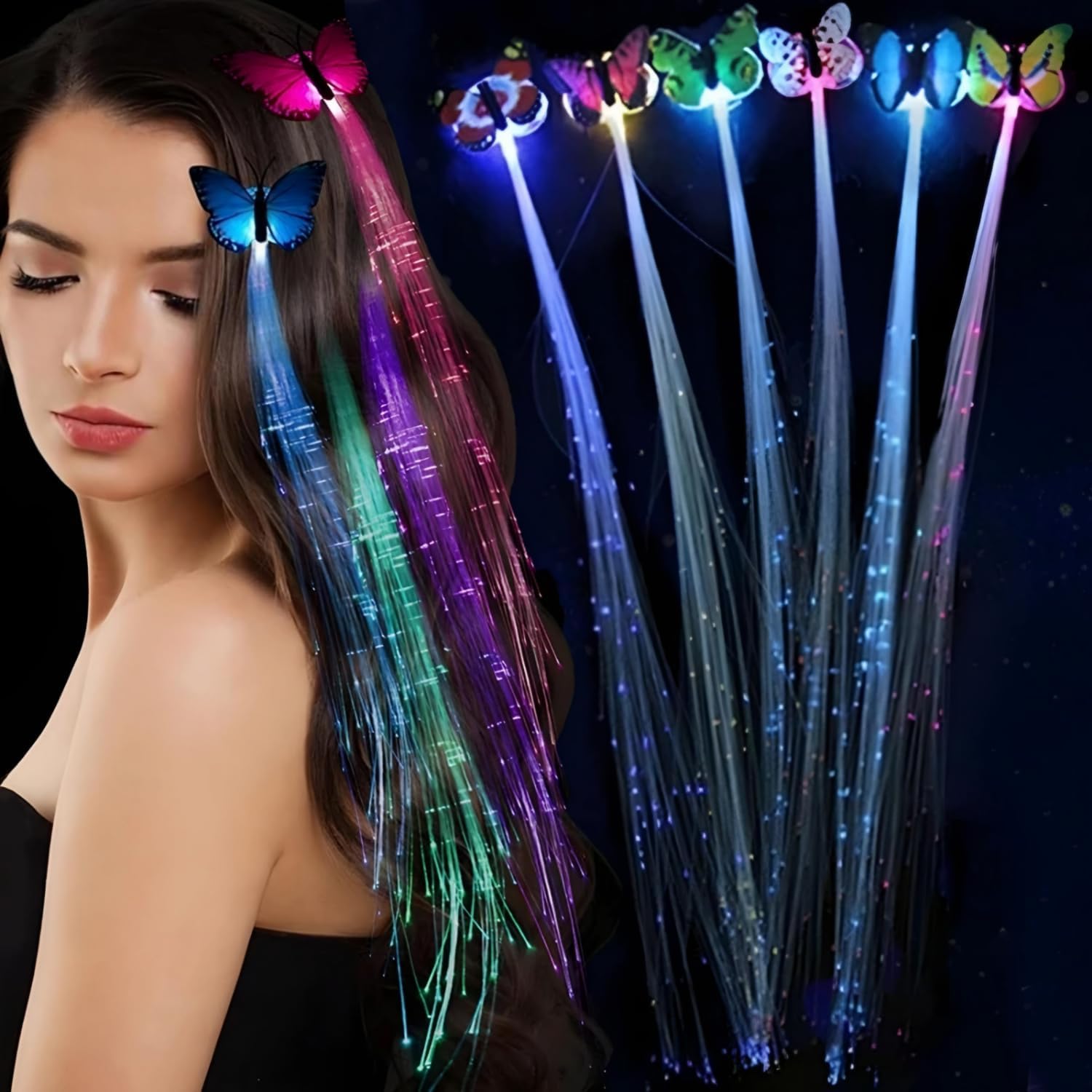 CHARITRA ENTERPRISE® LED Flashing Light Butterfly Hair Clip | Braid ...