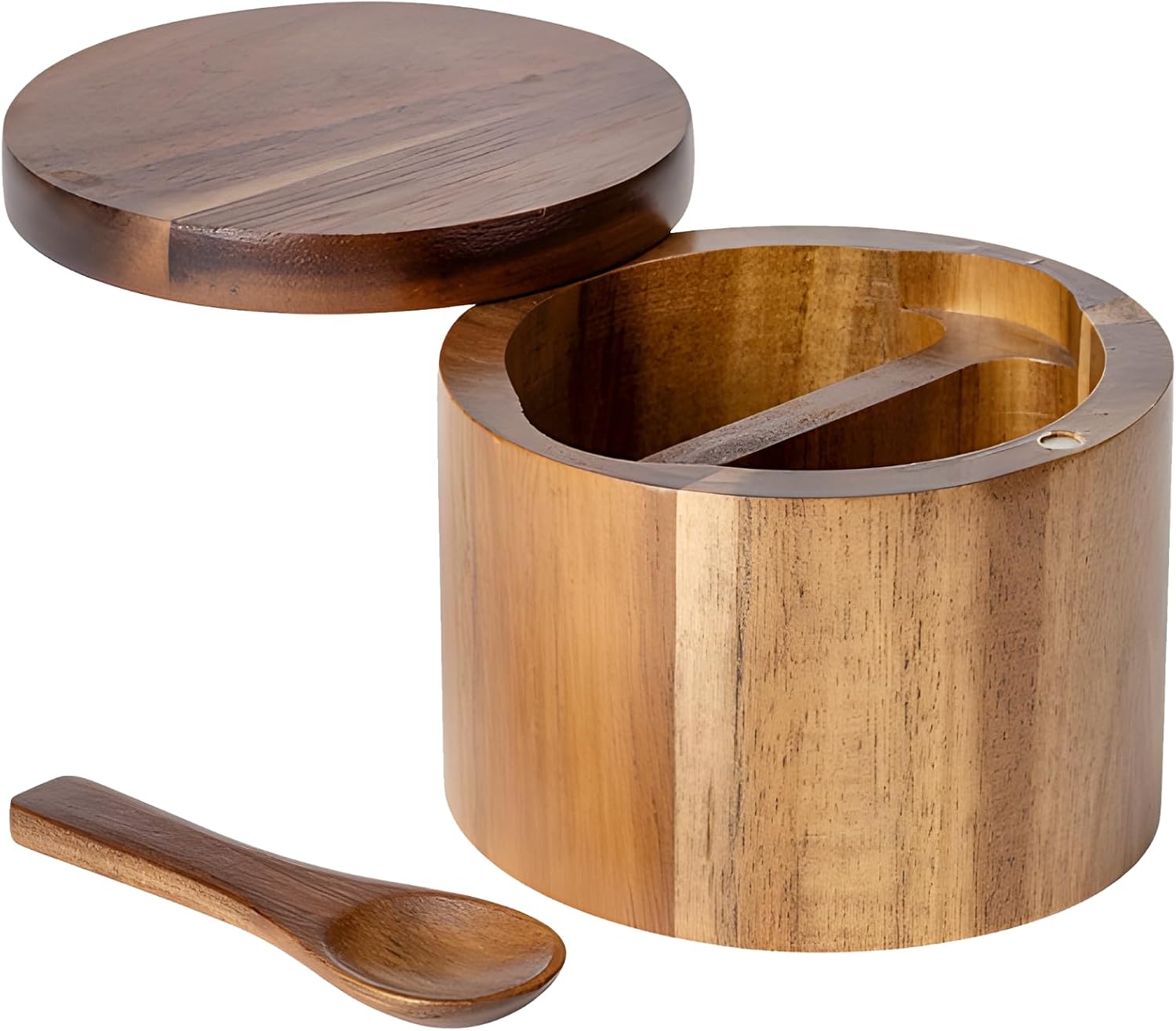Amazon.com: Homaisson Salt and Pepper Bowls with Lid and Spoon, Acacia ...