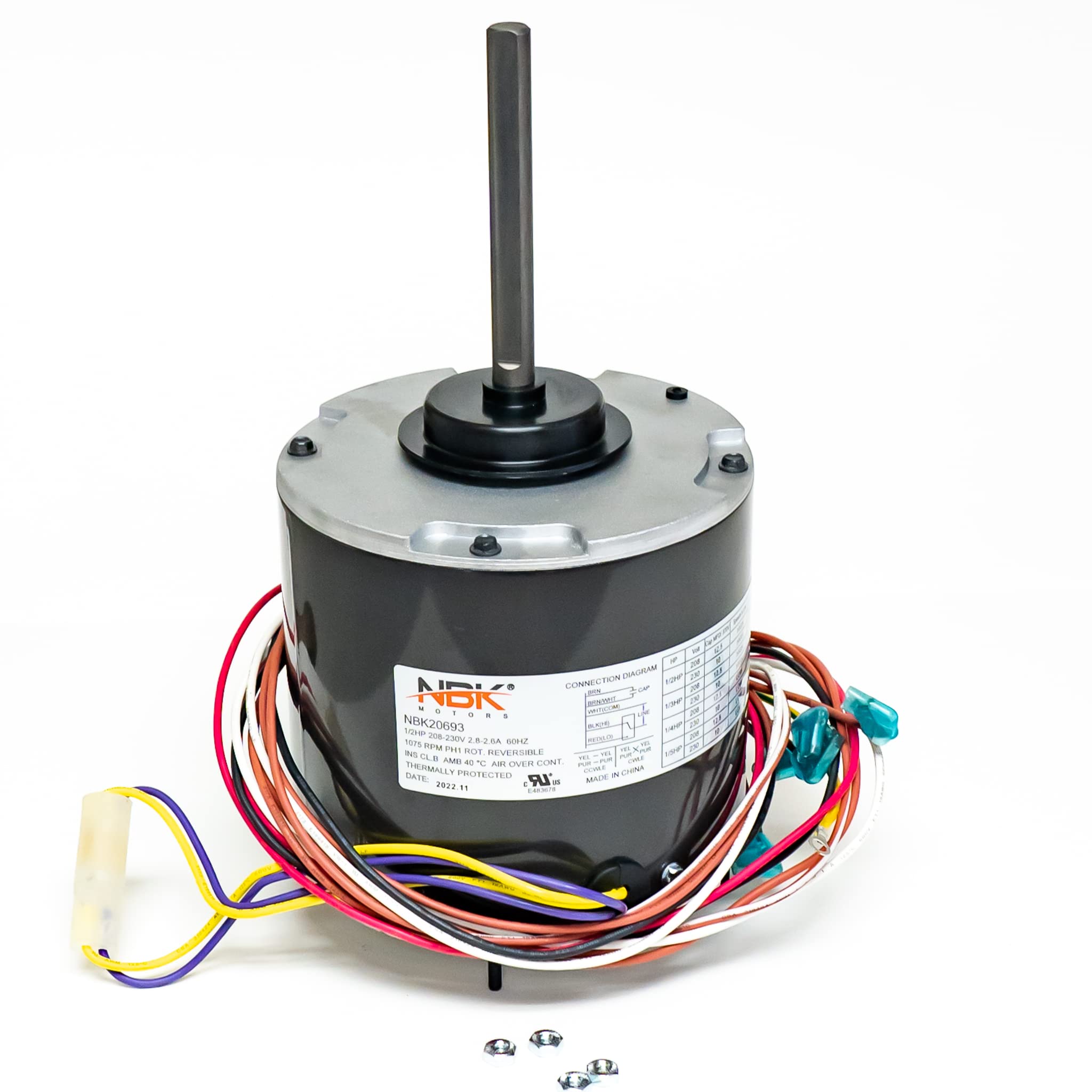 Air Conditioner Fan Motor 1/6 1/5 1/4 1/3 HP 1075 RPM 208 230 Volts 2 ...
