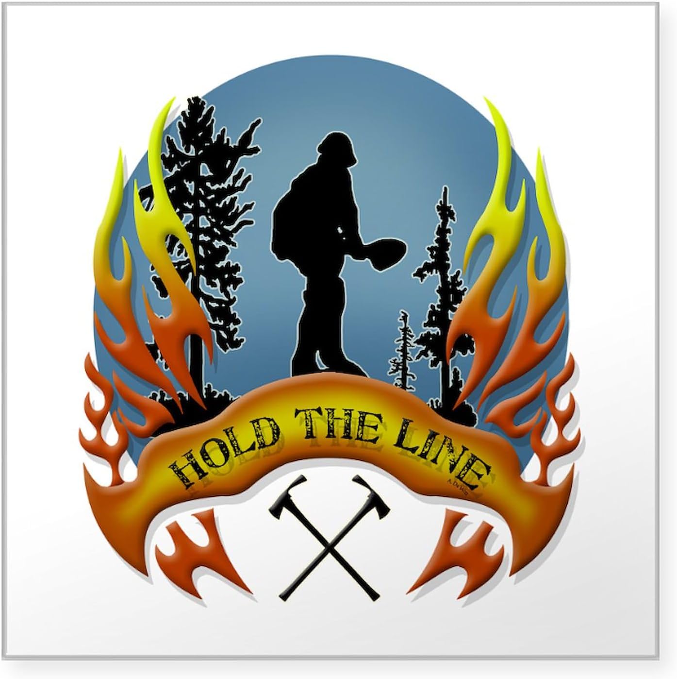 Amazon.com: The Original Green Wild Land Firefighter Decal 4" Authentic ...