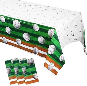 Amazon.com: Epicover Plastic Baseball Tablecloths 3PCS 54×108in ...