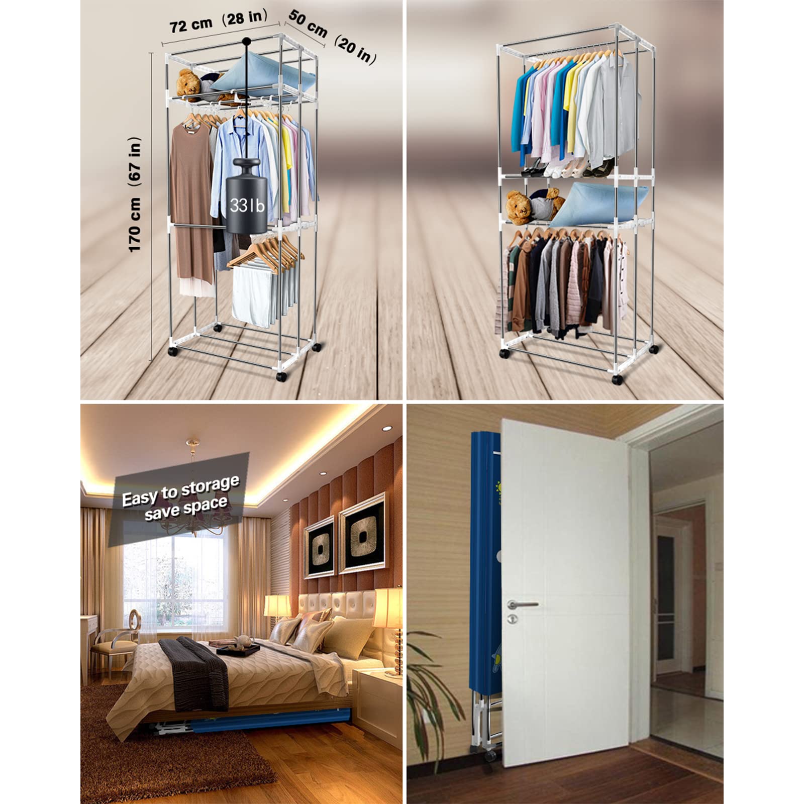 Portable Dryer 1500W-67 Inch Clothes Dryer,Foldable 3-Tier Electric ...