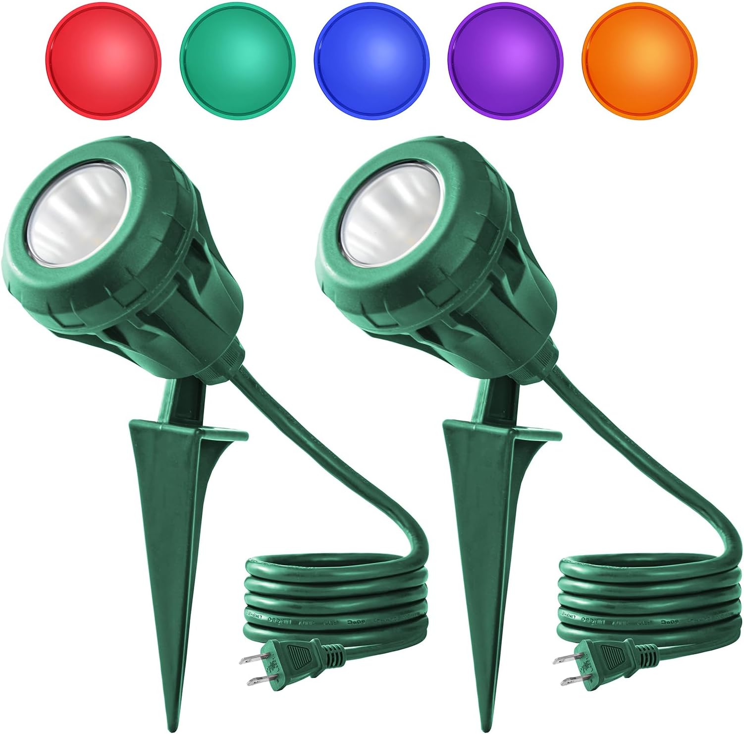 LED Christmas Spotlight Outdoor Plug in, 800LM Waterproof Flood Lights ...