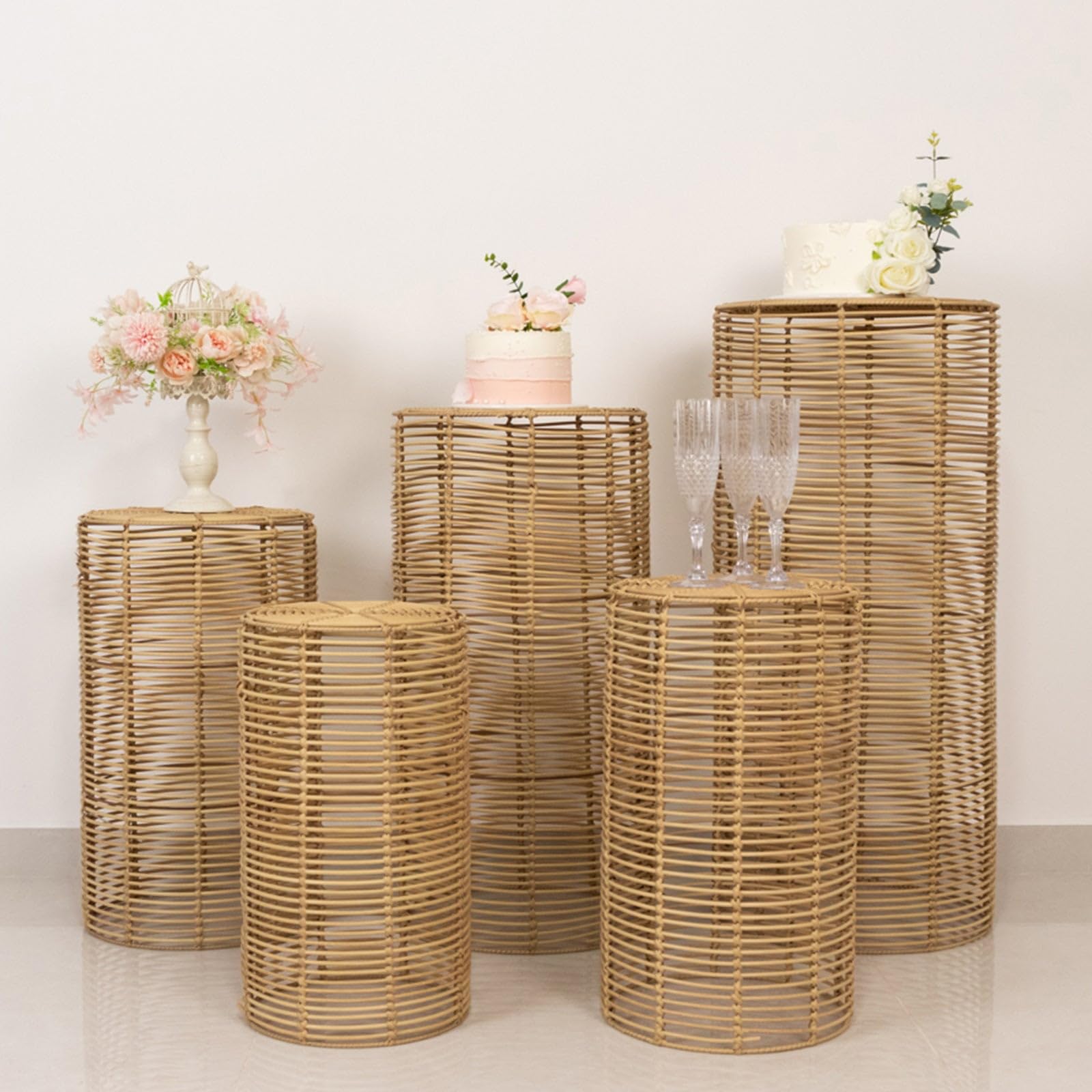 Amazon.com: Efavormart Set of 5 Natural Woven Rattan Wicker Plant ...