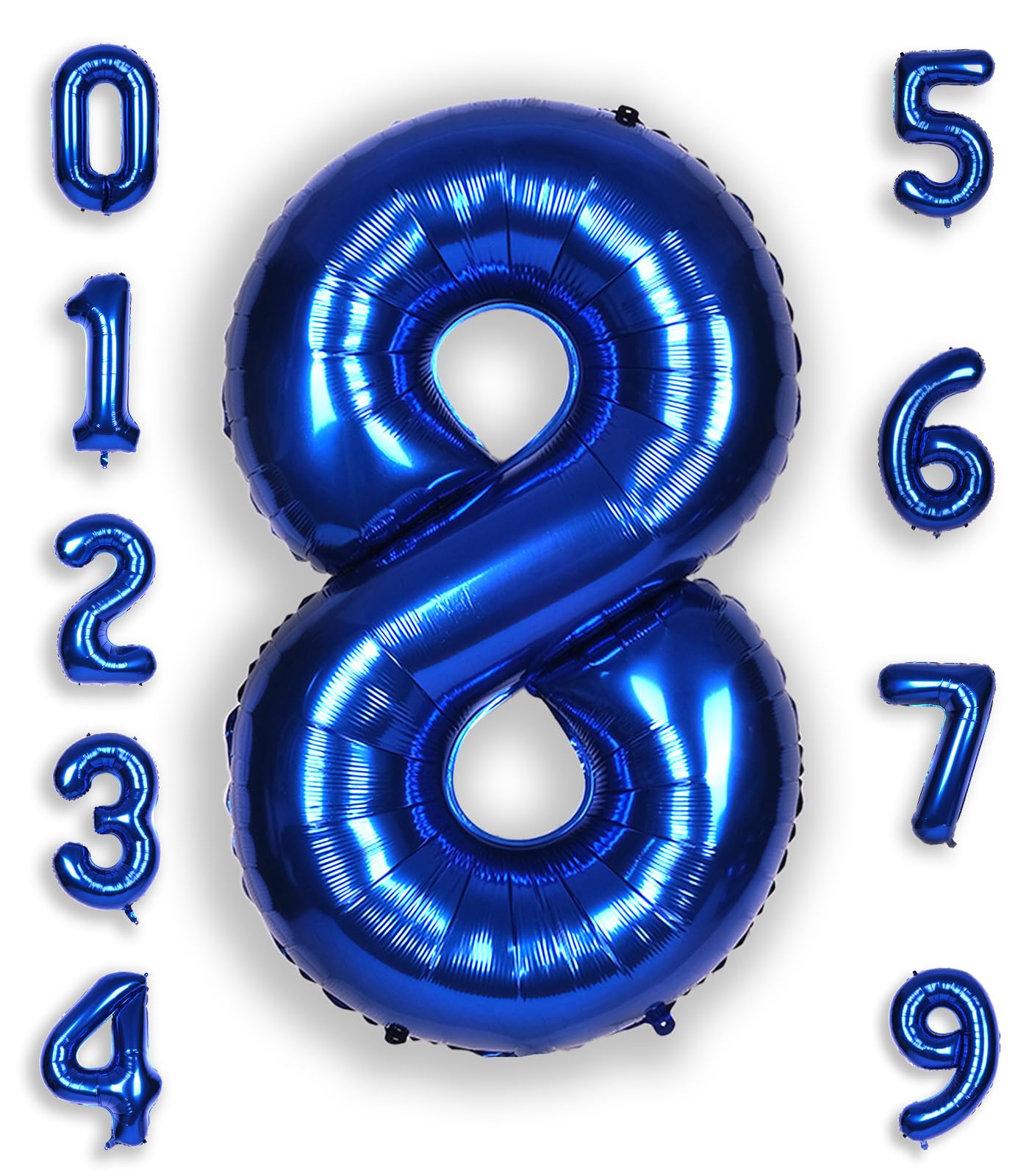 Amazon.com: SULALABOO 40Inch Navy Blue 8 Balloon Number Large Helium ...