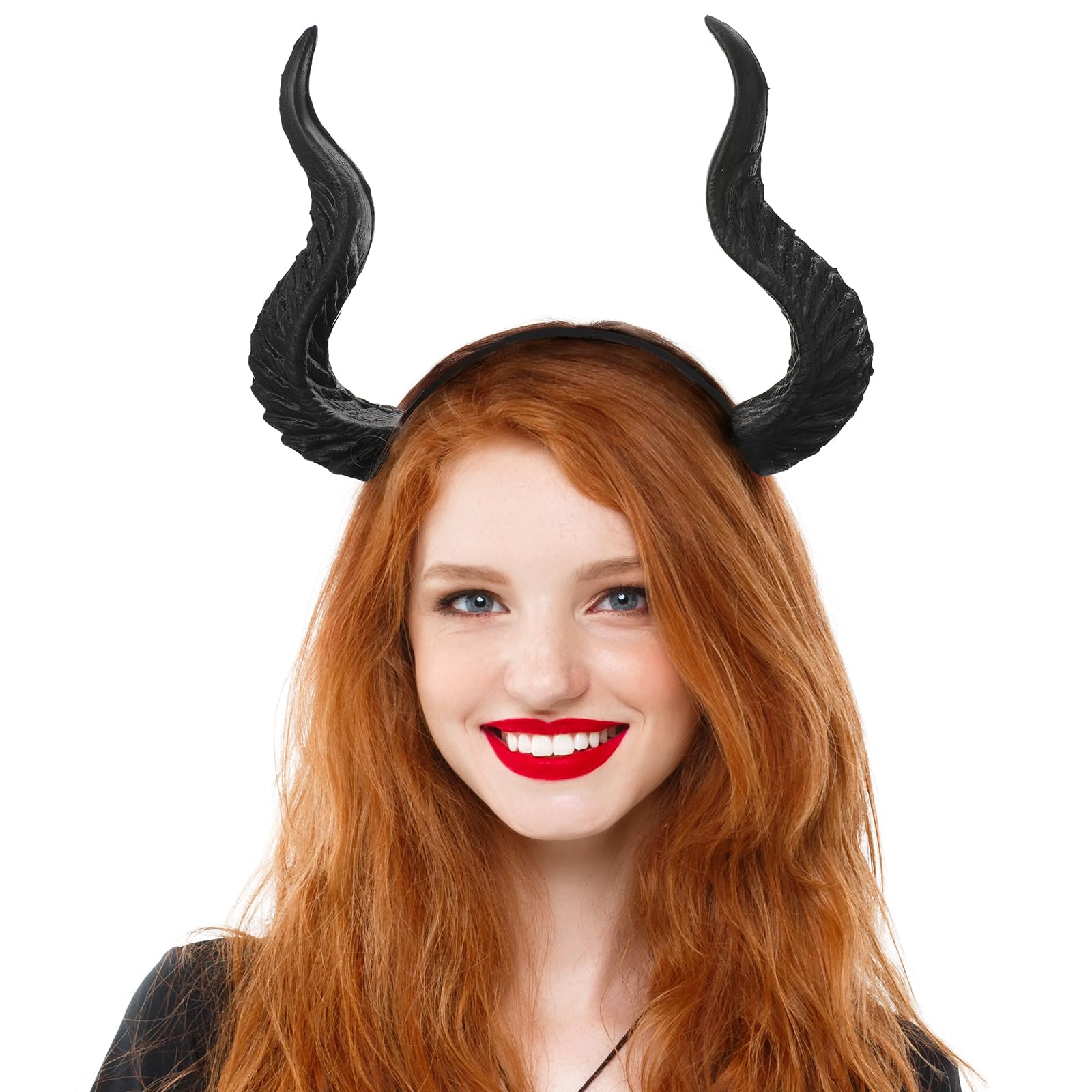 Amazon.com: MOSTORY Black Devil Horns Headband - Large Demon Horns ...