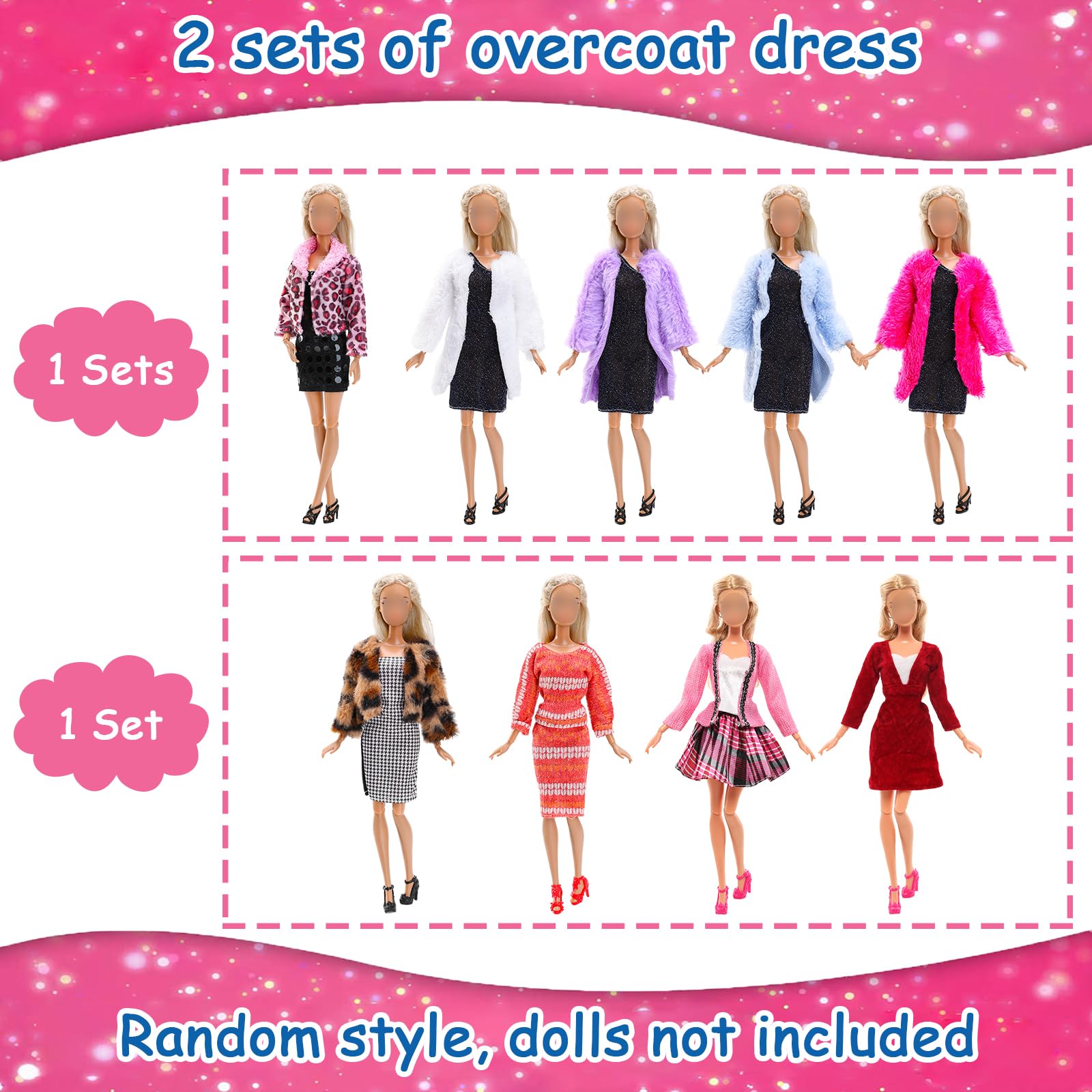Snapklik.com : 6 Sets Doll Fashion Clothes Including 5 Dresses 1 Outfit ...