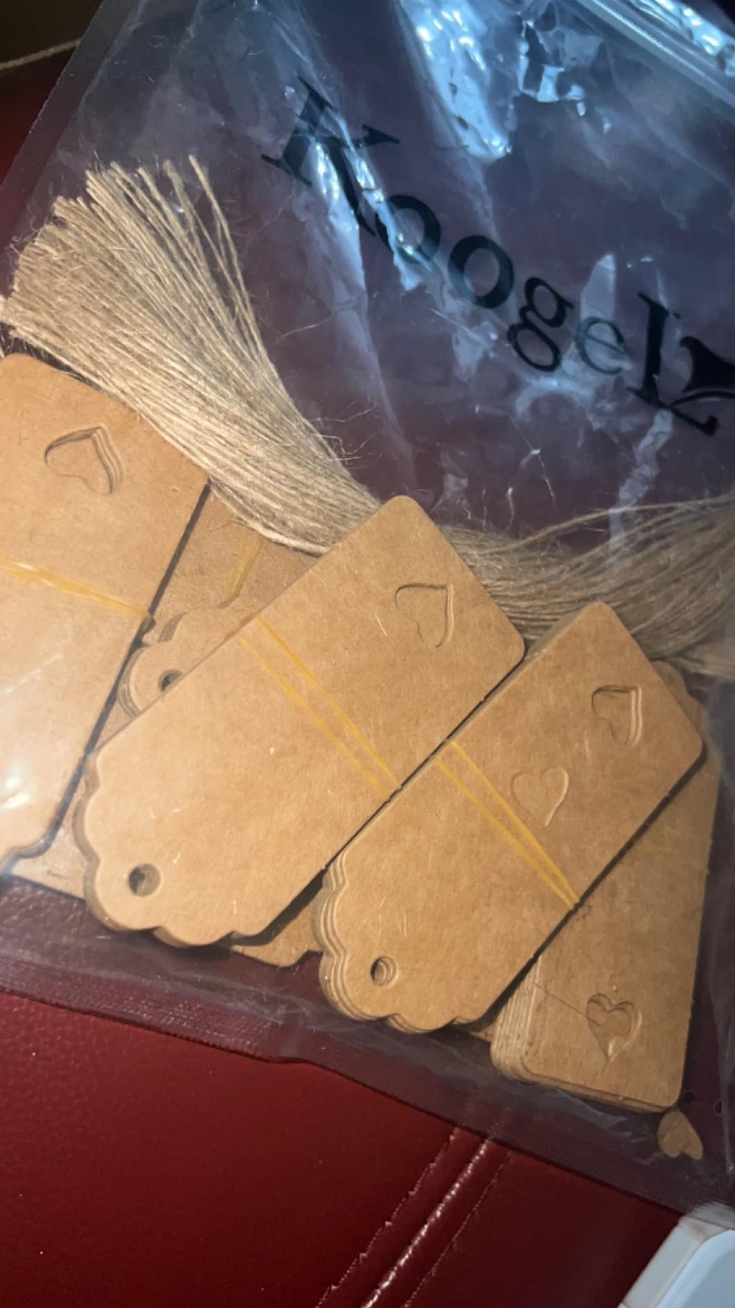 Koogel 120 Pcs Gift Paper Tags, Luggage Tags Labels Brown Heart Gift ...