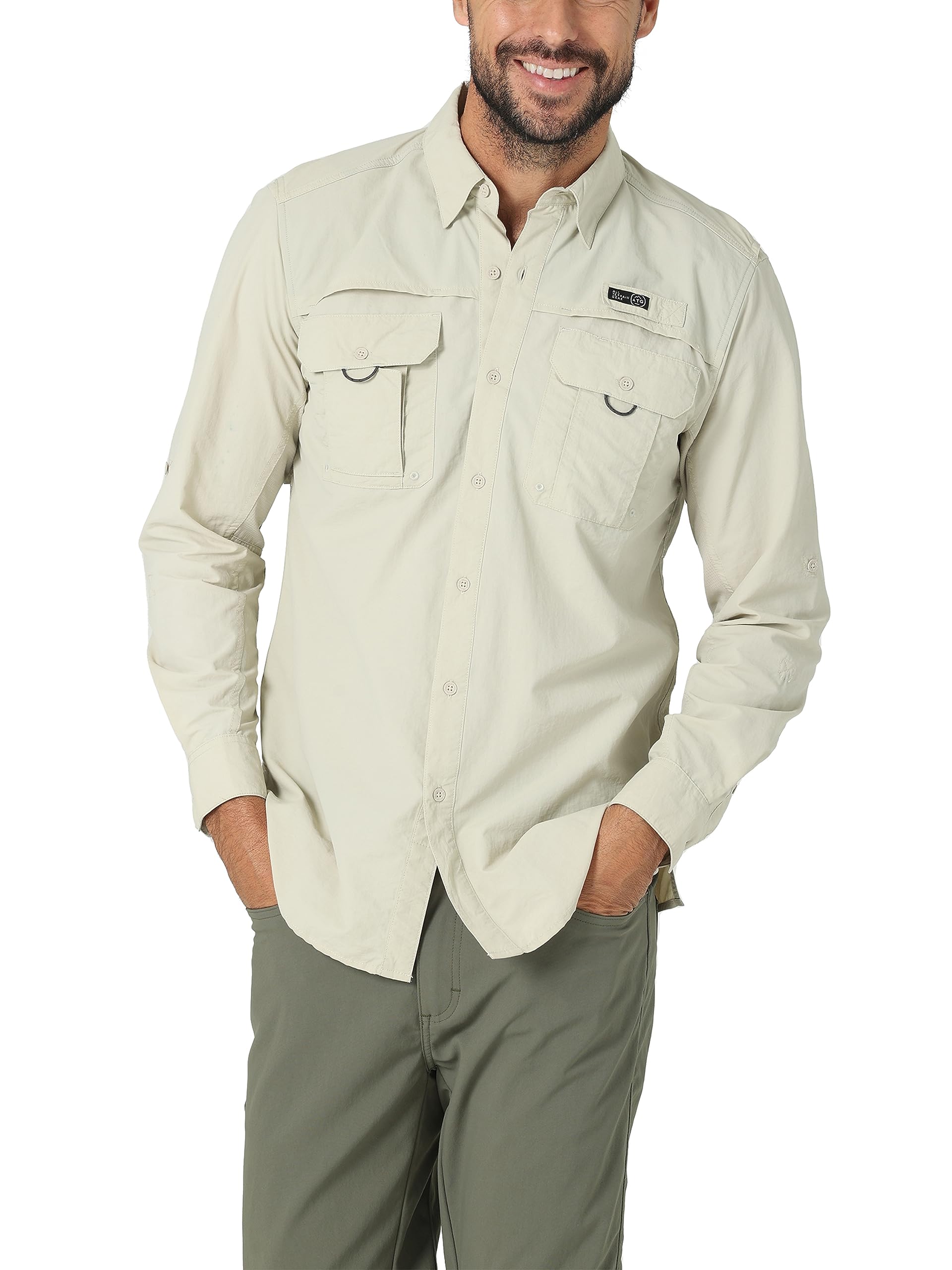 Snapklik.com : ATG By Wrangler Mens Long Sleeve Angler Shirt
