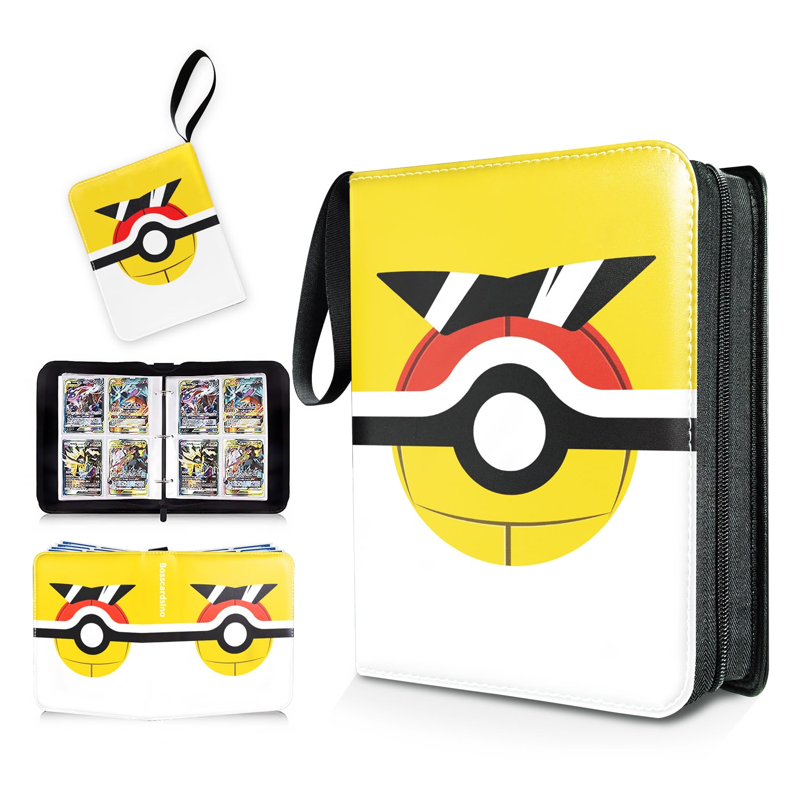 Amazon.com: Collectible Trading Card Zipper Albums, 4 Pocket Card Packs ...