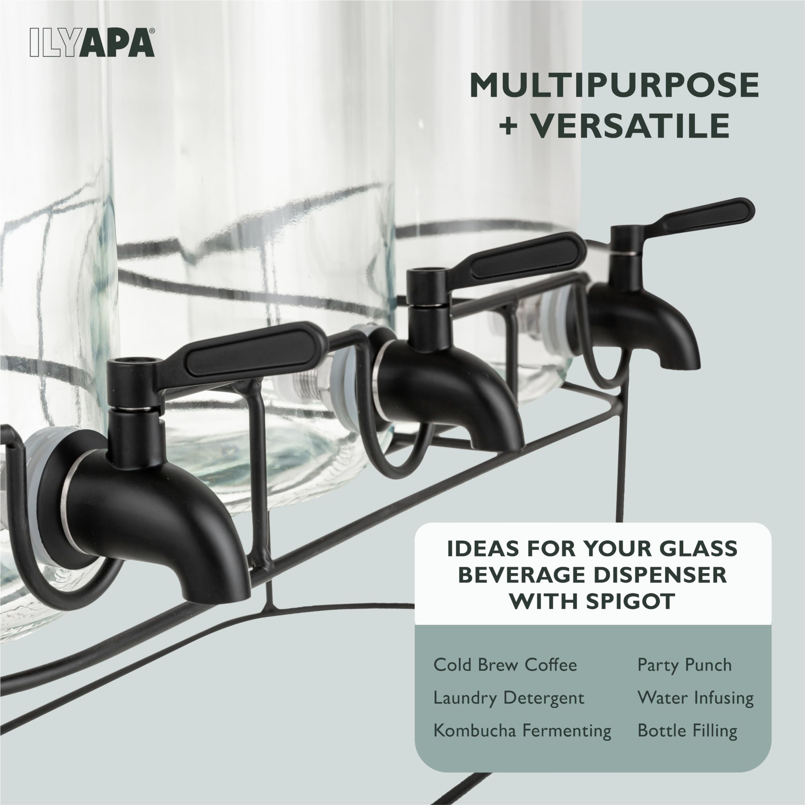 Snapklik.com : Ilyapa Glass Drink Dispenser For Parties - 3 Pack, 1 ...