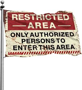 Amazon.com : Cool Dorm Room Flags Restricted Area Only Authorized ...