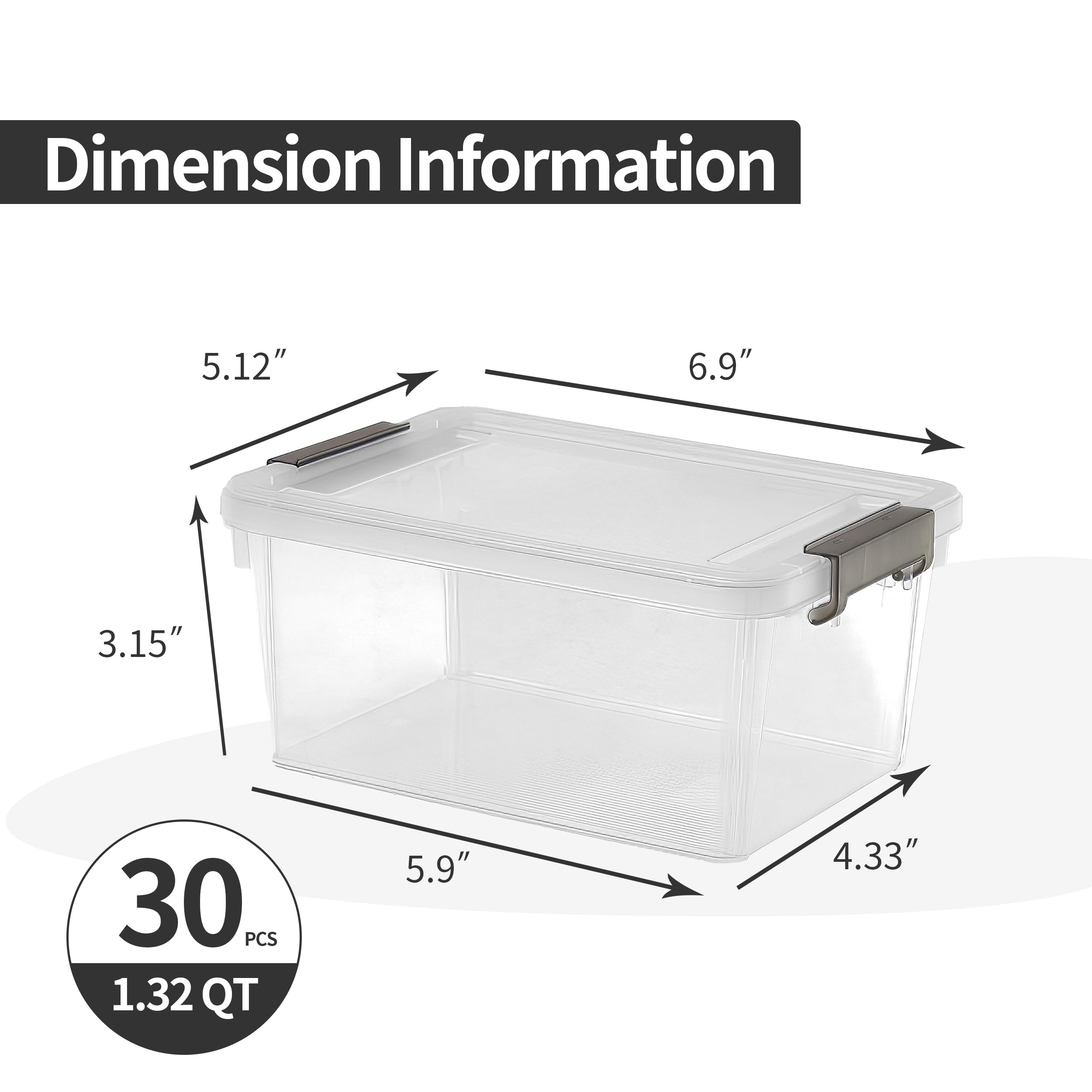 Snapklik.com : Citylife 1.3 QT 30 Packs Small Storage Bins Plastic ...