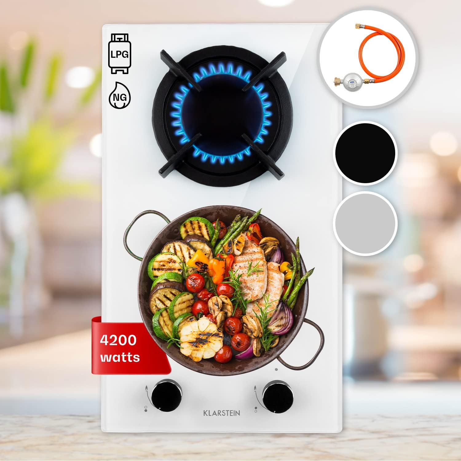 Klarstein Table de Cuisson à Gaz, Plaque de Cuisson Gaz à 5 Brûleurs ...