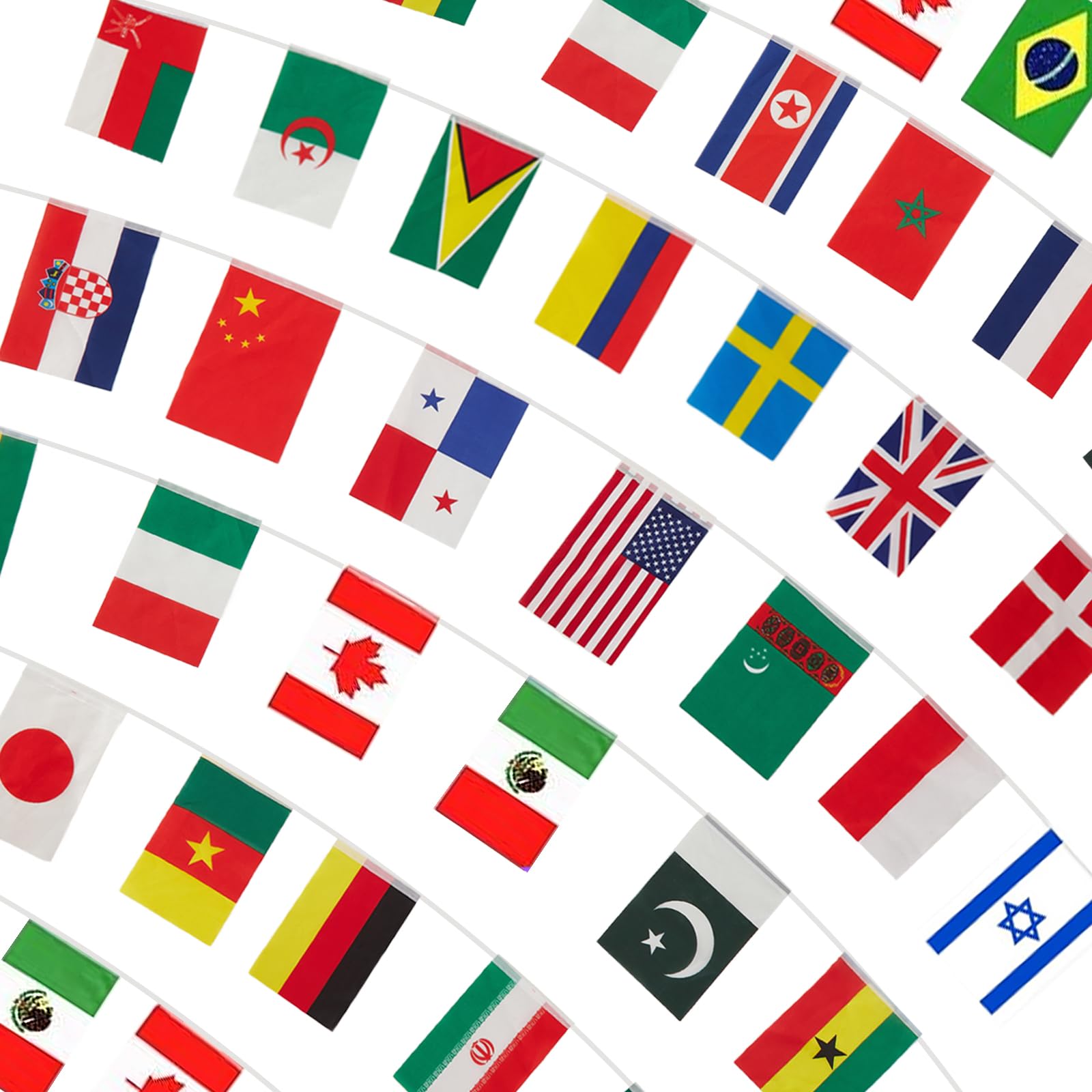 Amazon.com : 184 Ft 200 Countries String Flag 8.2'' x 5.5 ...