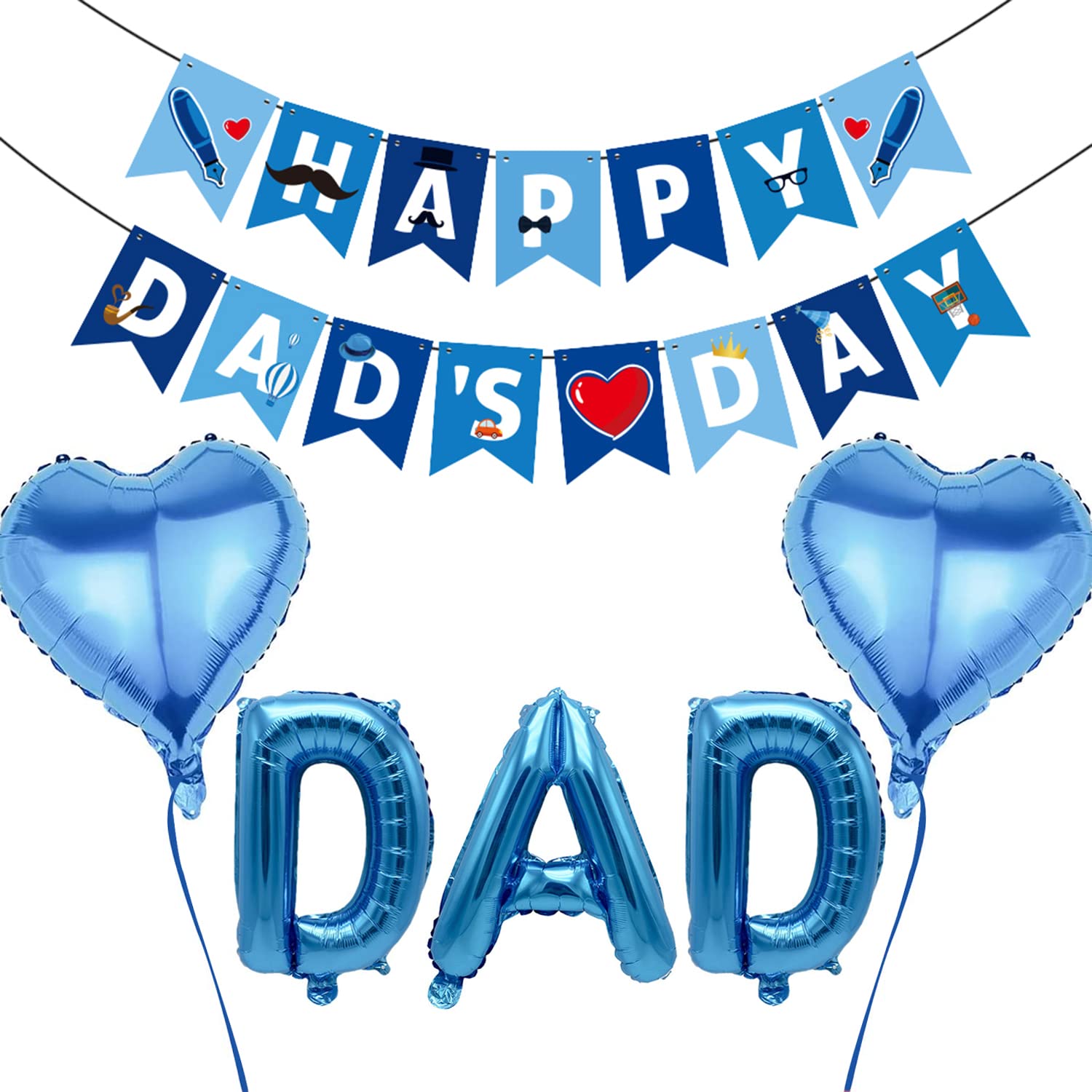 1 set Happy Father’s Day Themed Banner 18 inch Large DAD Letter Foil ...