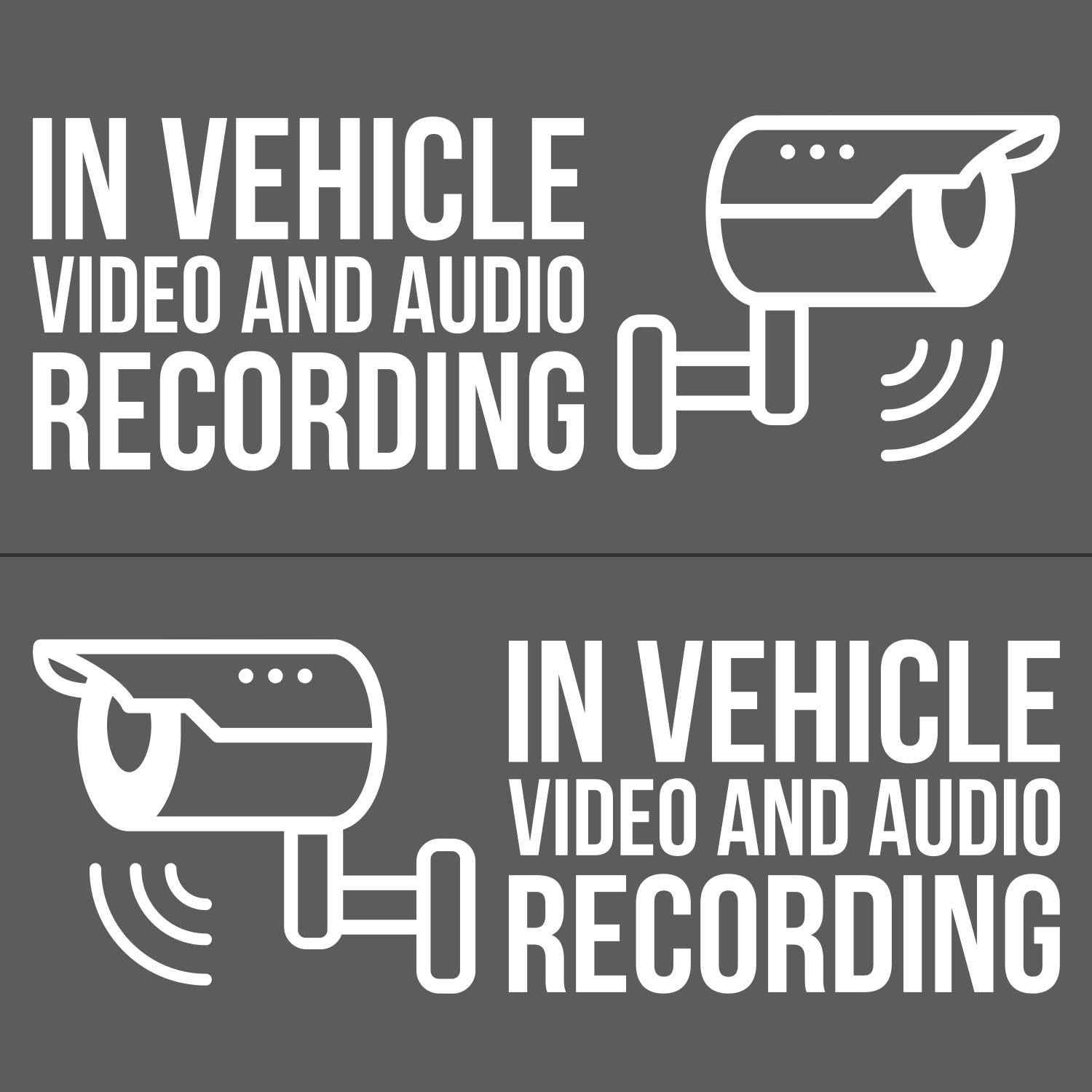 in Vehicle Video and Audio Recording Vinyl Decal Stickers, Dashcam ...