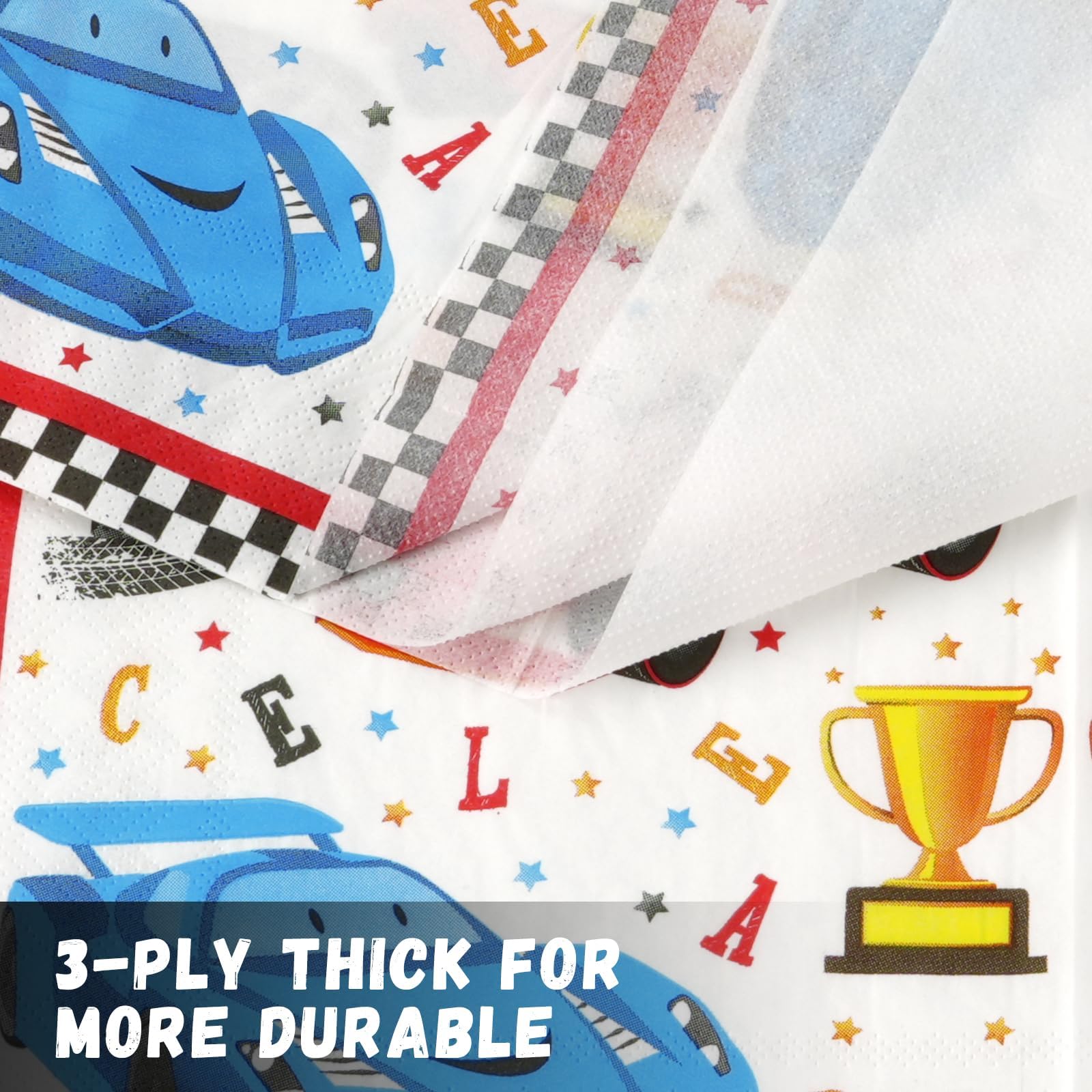 Snapklik.com : 50PCS Racing Car Napkins - Checked Race Car Party ...