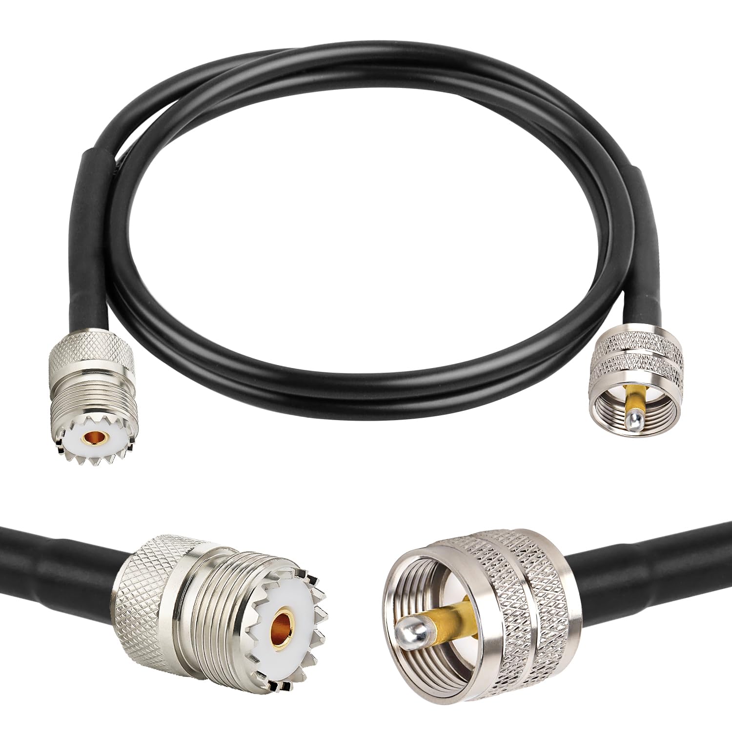 Snapklik.com : PL-259 UHF CB Coax Cable 6FT, RG58 PL-259 UHF Male To ...