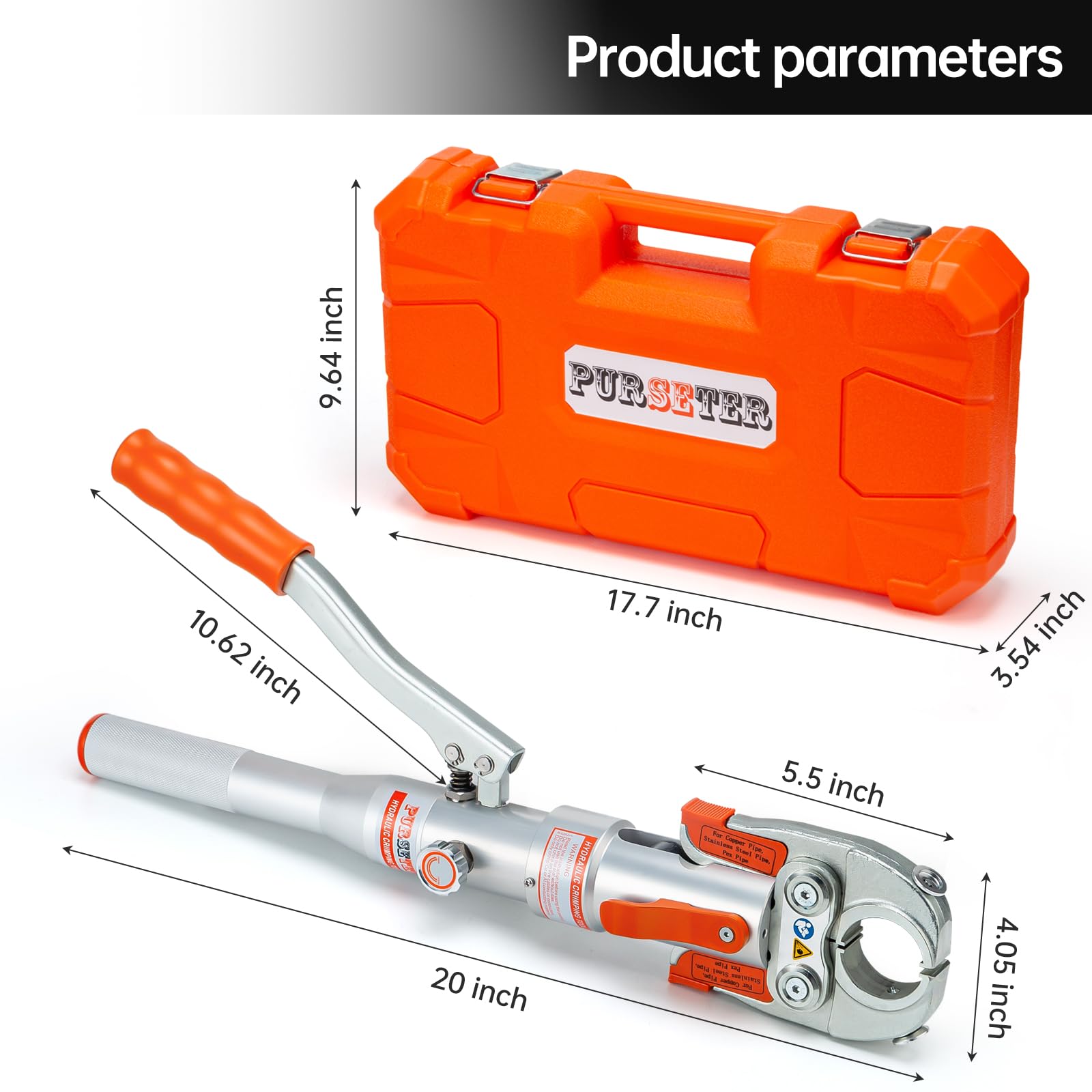 Copper Tube Fittings Hydraulic Copper Pipe Crimping Tool with 1/2 inch ...