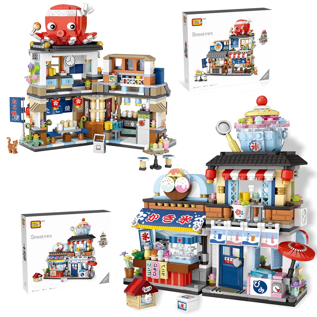 Buy DWIU Japanese Street View Shop Bricks, Mini Bricks Takoyaki Shop ...