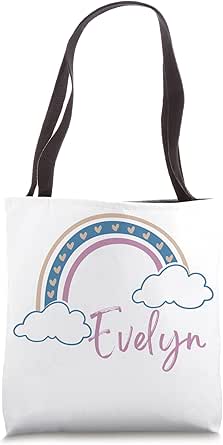 Amazon.com: Boho Rainbow Girl Name Evelyn Name Tag Evelyn Boho Tote Bag ...