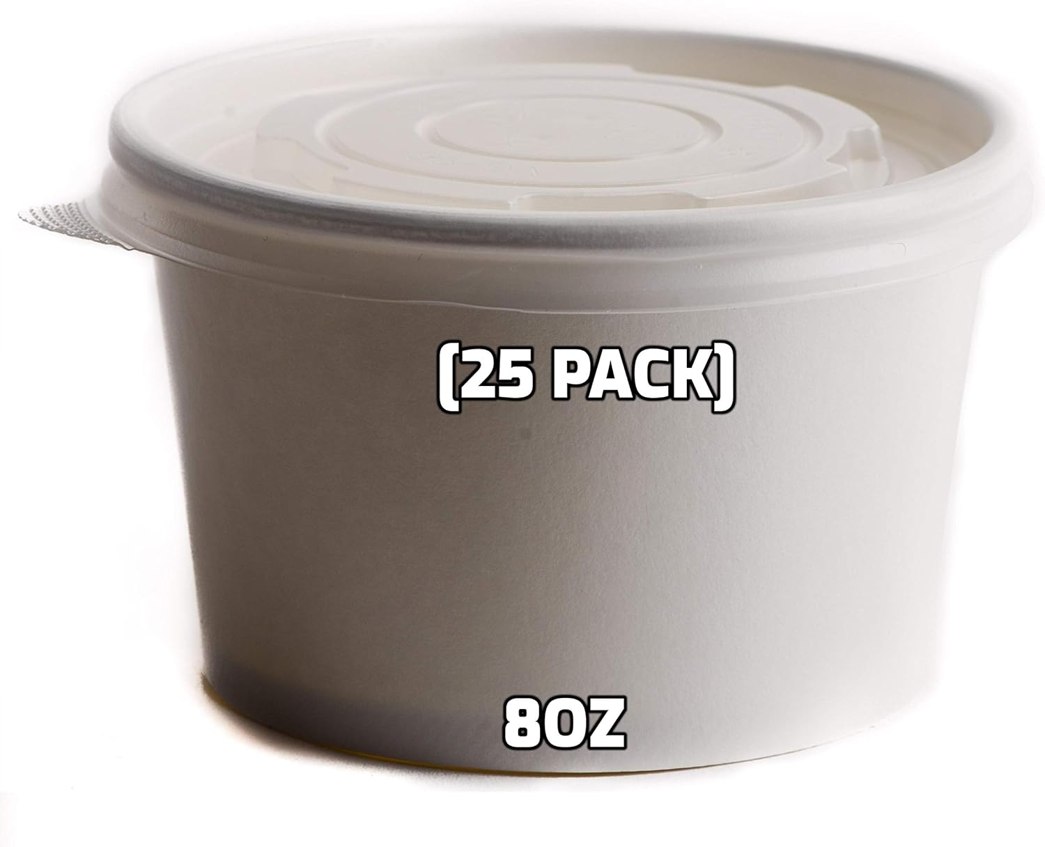 Amazon.com: [25 Count] 8 oz Disposable White Paper Soup Containers with ...